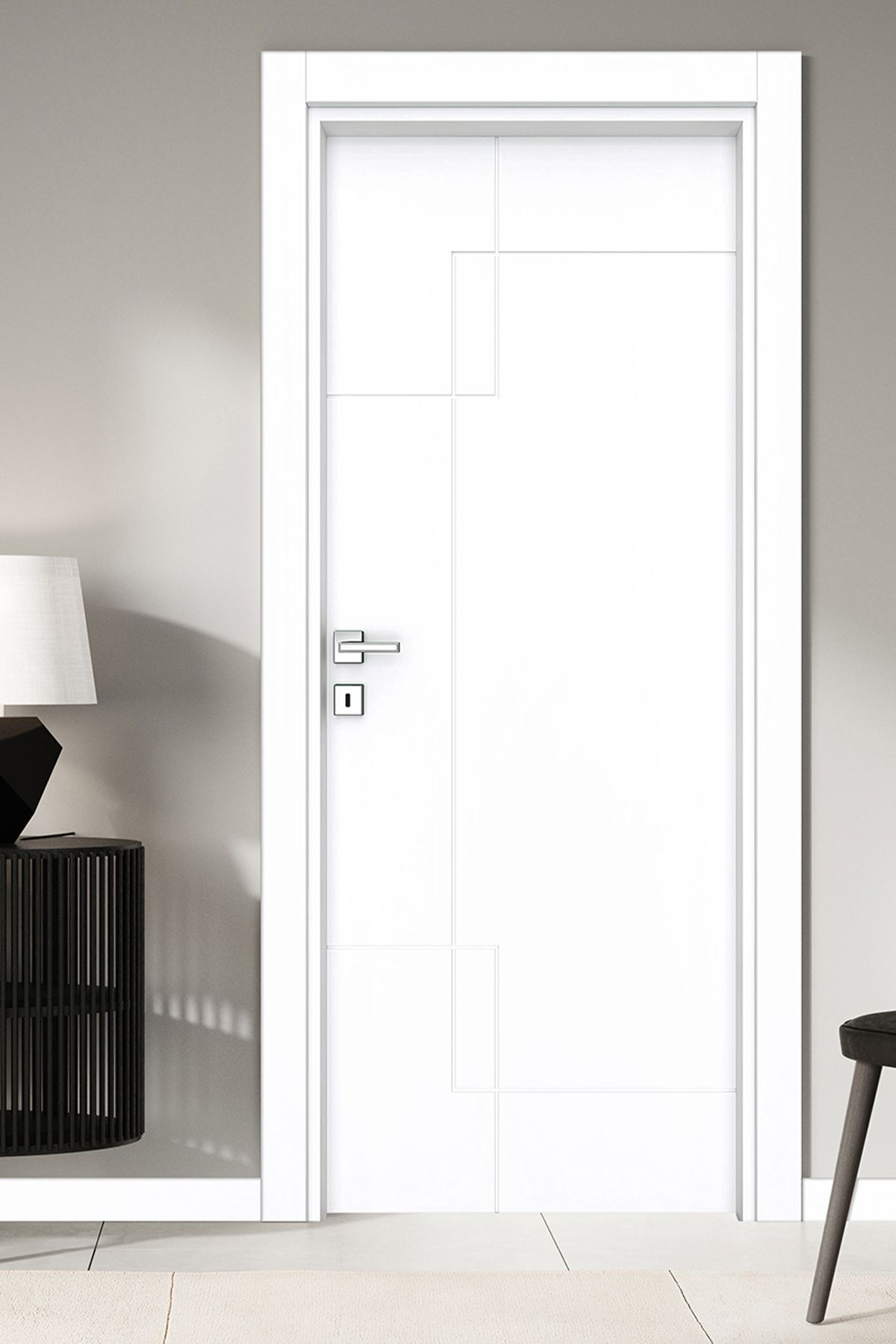 ALO KAPI MELAMİN KARİZMA YEDİ ODA KAPISI, BEYAZ, 76/204/9-13 CM ...