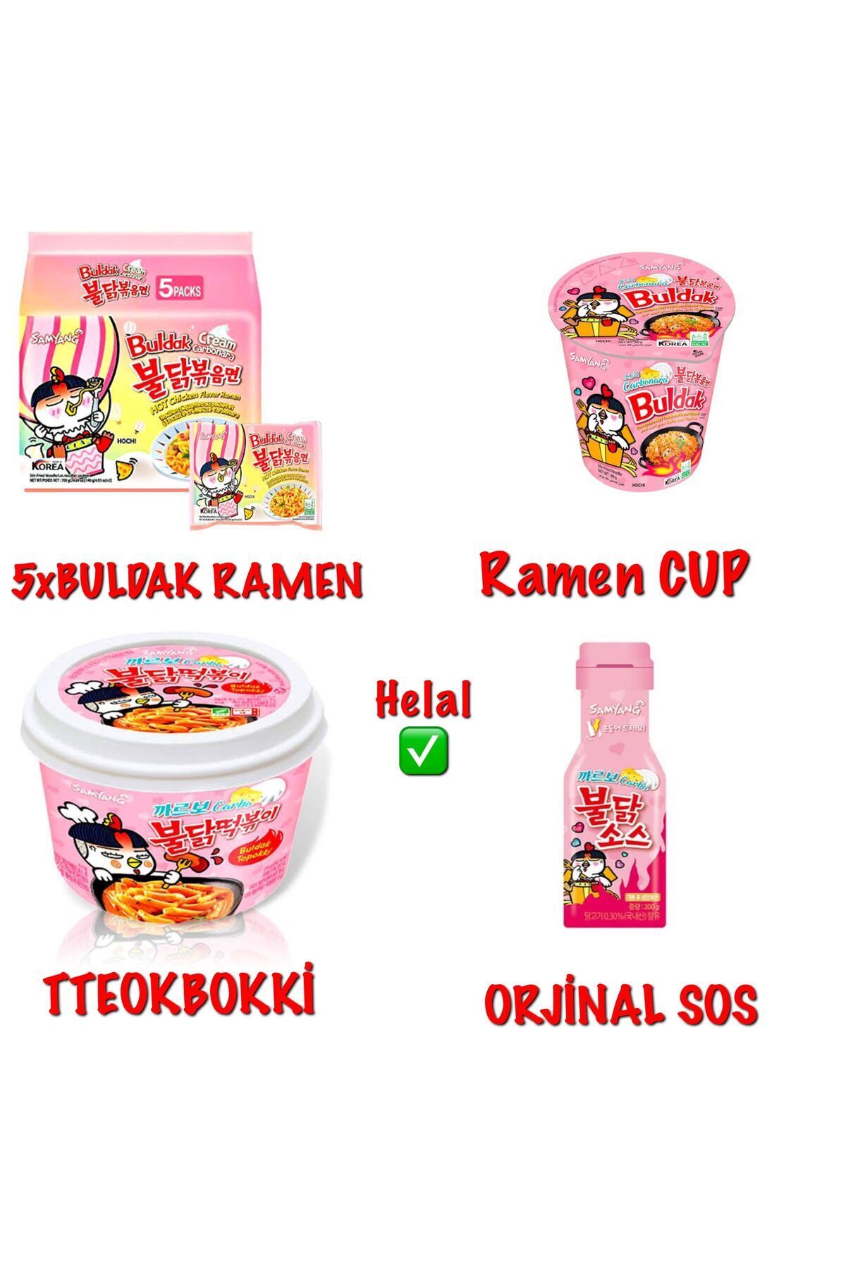 samyang buldak CARBONARA +CREAM CARBONARA KARIŞIK SET HELAL SERTİFİKALI ...