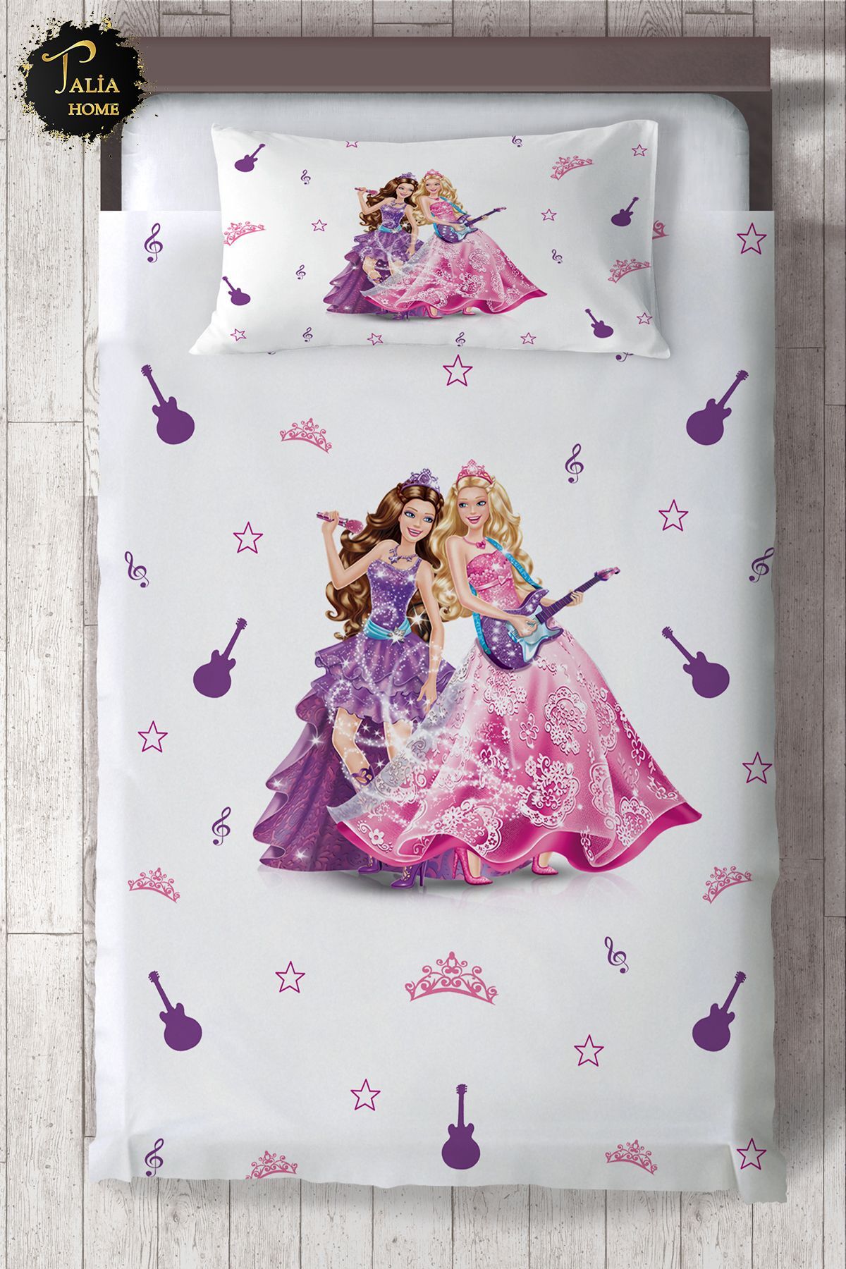 Talia Home Barbie Prenses Desenli Çocuk Odası Yatak Örtüsü TLAY-303 ...