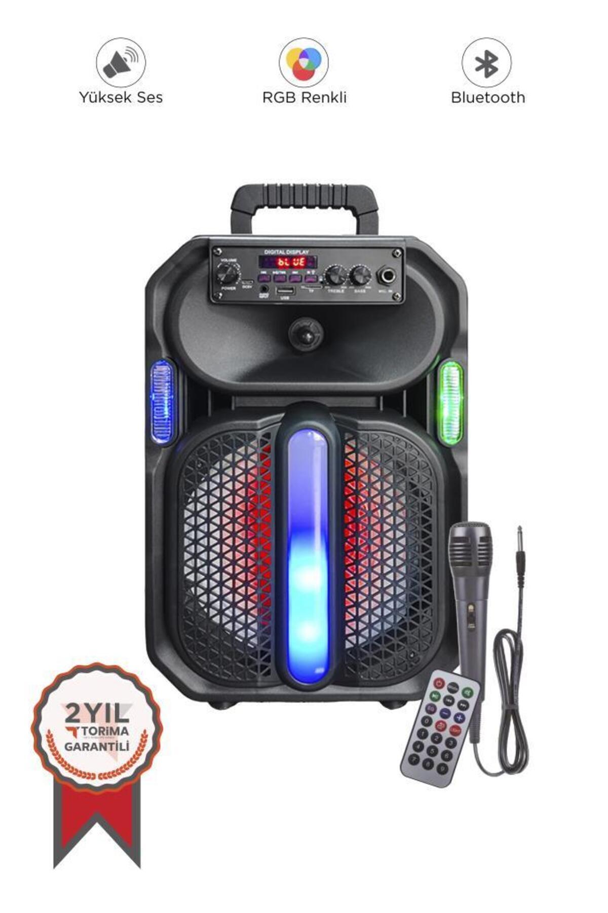 Torima D26 Siyah RGB Işıklı Mikrofonlu Kumandalı USB/TF/FM/MIC/BT Bluetooth Hoparlör - Fiyatı ...
