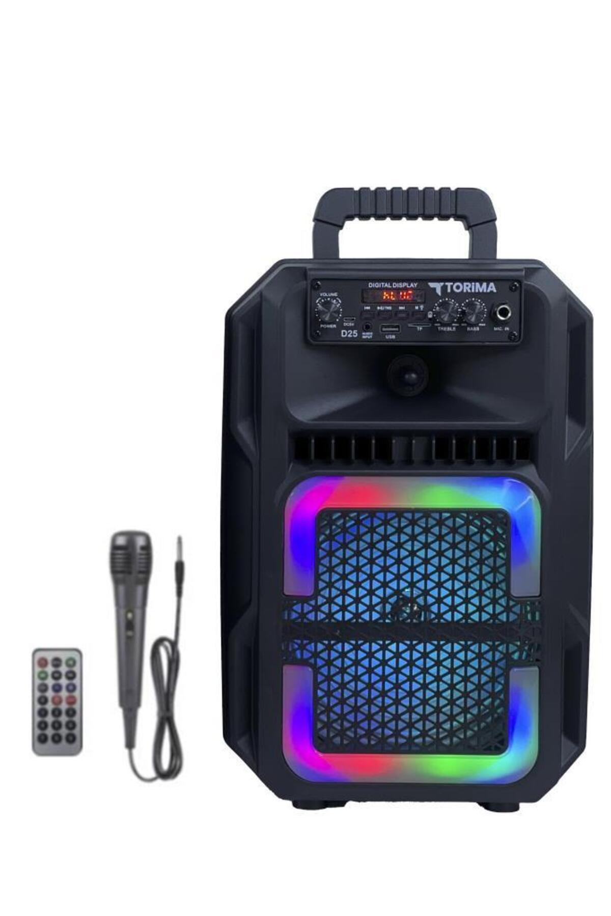 Torima D25 Siyah RGB Işıklı Mikrofonlu Kumandalı USB/TF/FM/MIC/BT Bluetooth Hoparlör - Fiyatı ...