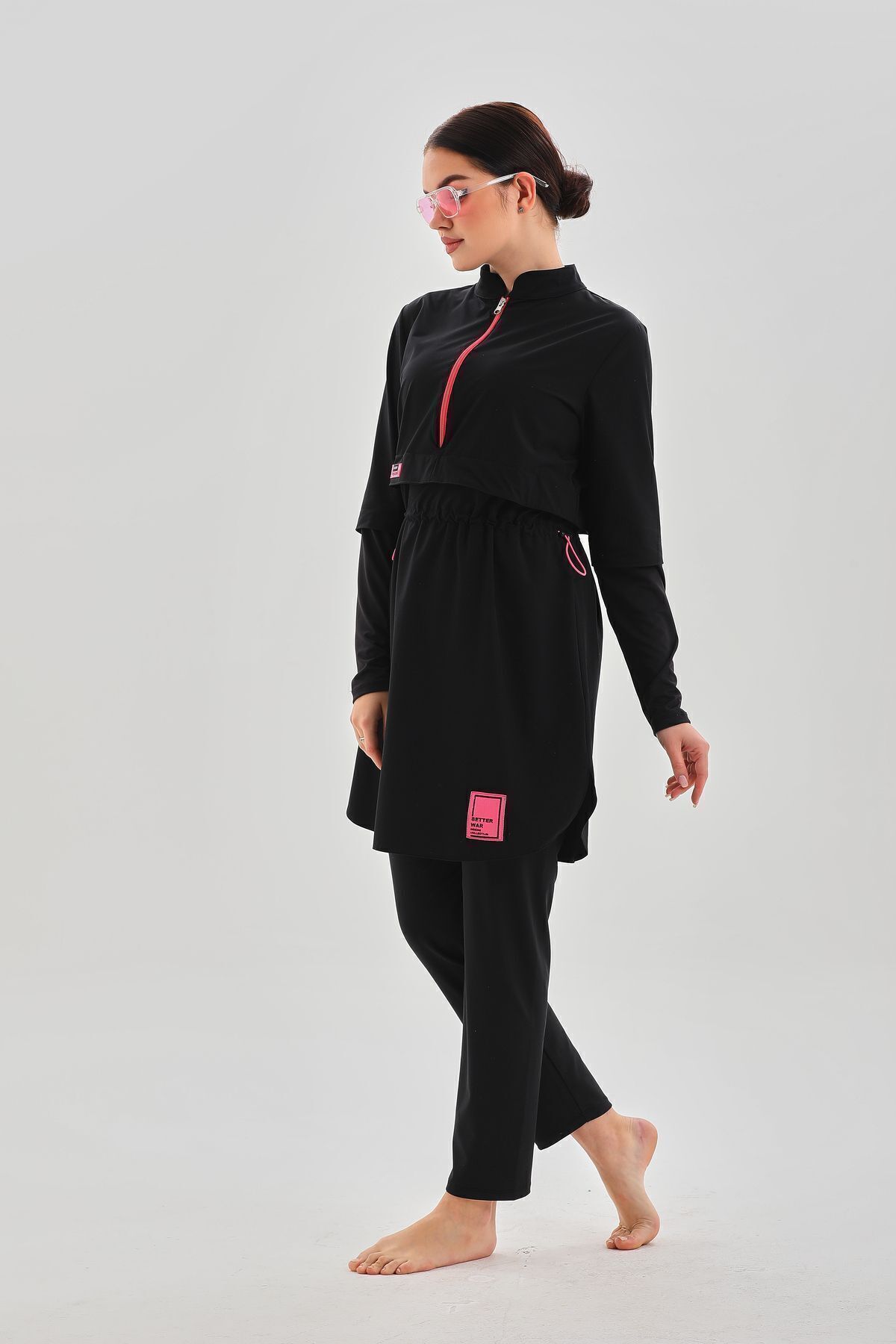 MAG FASHİON 4 Parça Jileli Tesettür Mayo Tam Kapalı Tesettür Mayo Büyük ...