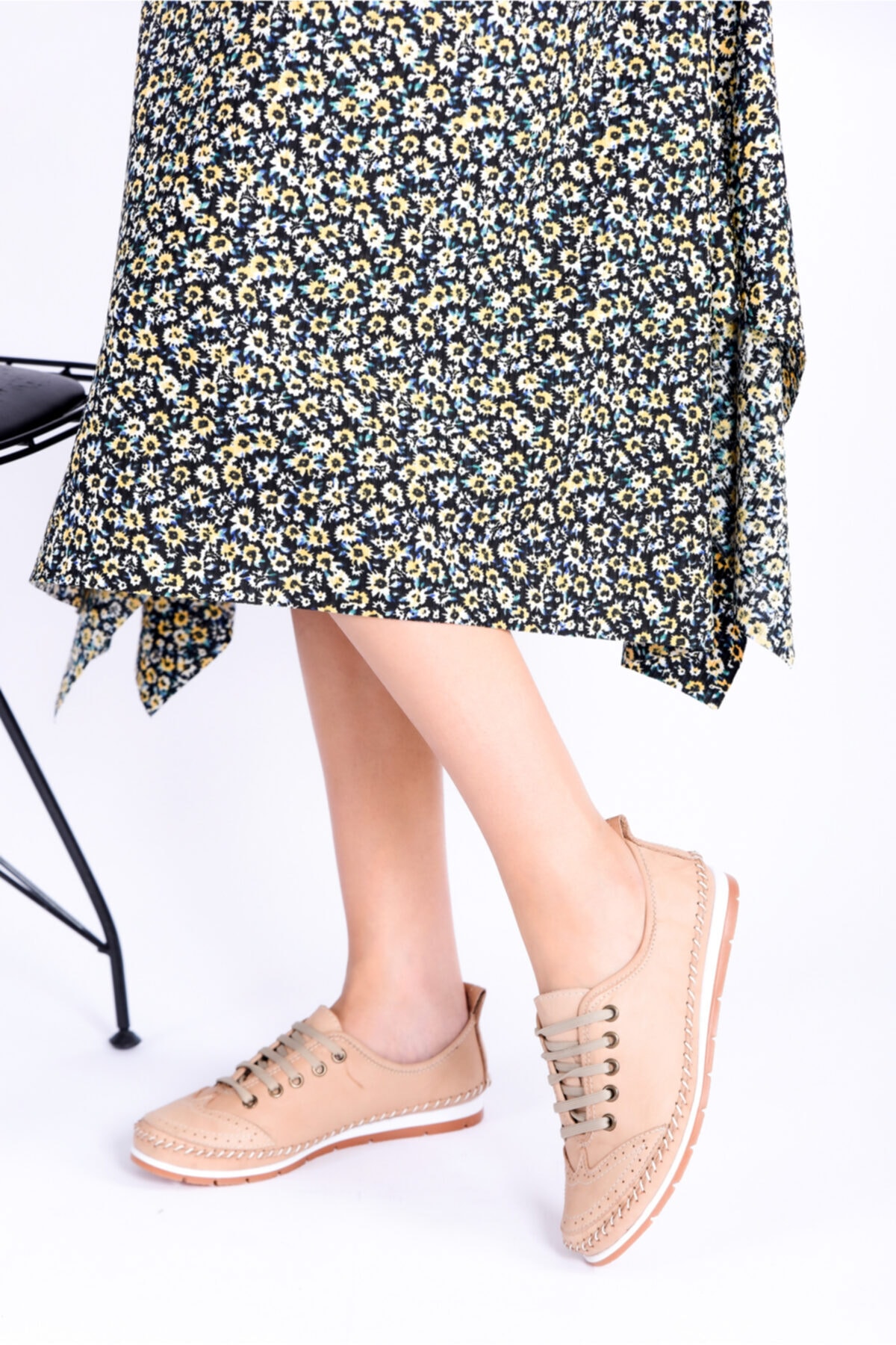 RİKEL DERİ %100 Hakiki Deri Bej Kadın Günlük Babet Fiyatı, Yorumları - Trendyol