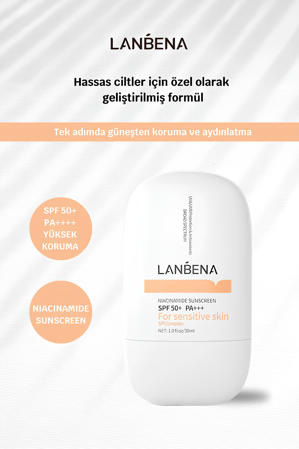 LANBENA Niacinamide Güneş Kremi SPF 50+ PA+++ Sunscreen - Fiyatı, Yorumları