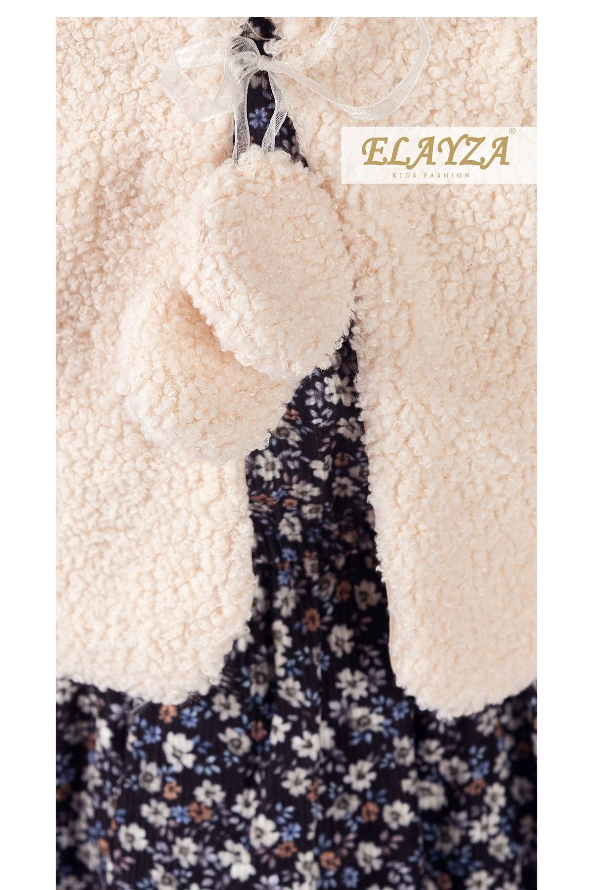Elayza Çiçek Desenli Baskılı Bolerolu Kışlık Kız Çocuk Elbise Fiyatı ...