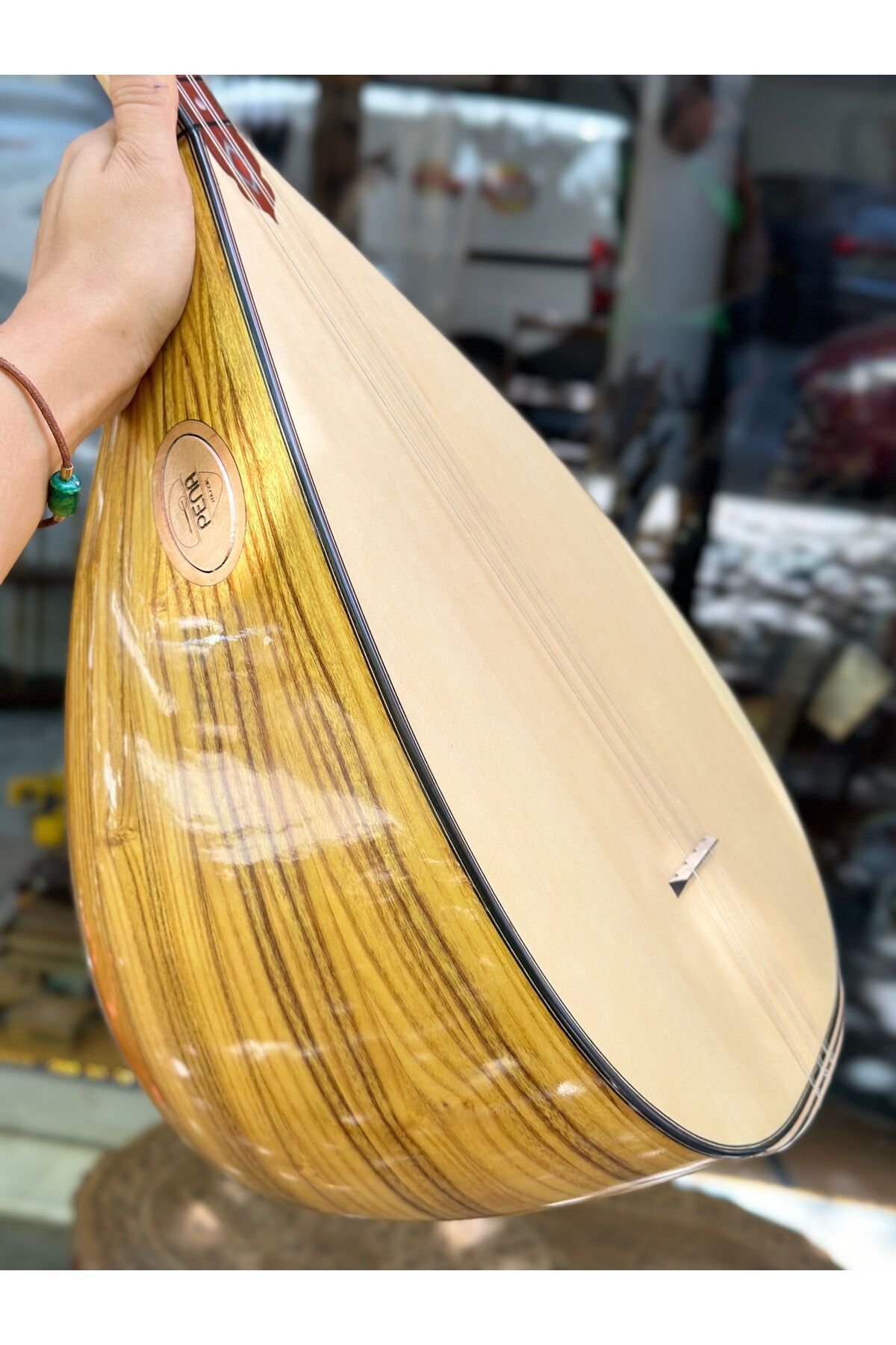 PENA MÜZİK Kısa Sap Tam Profesyonel Dut Bağlama 41.5 Tekne Jak Girişli ...