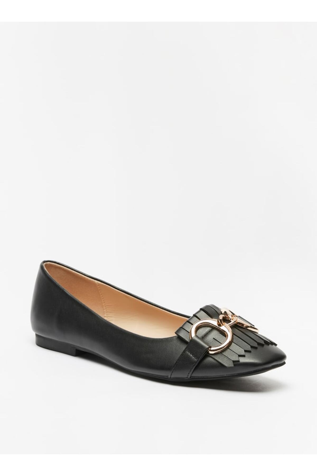 Celeste Women's Metallic Accent Slip-On Ballerina Shoes with Frill ...