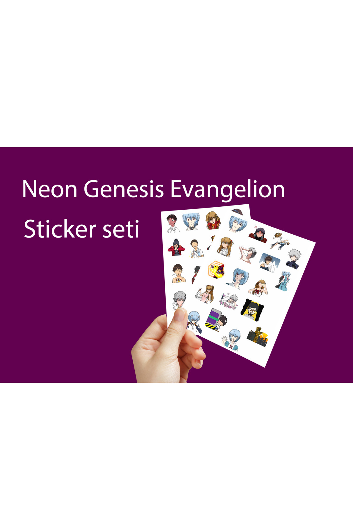 Akumastik Neon Genesis Evangelion Sticker Seti adet sticker 3 cm ...