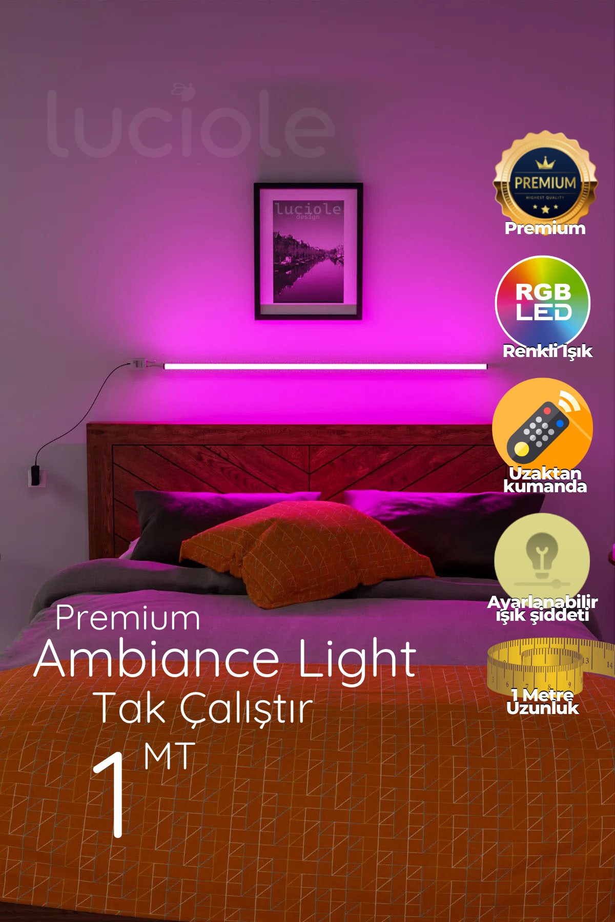 luciole Led Çubuk Bar Abajur Aplik Gece Lambası Rgb Lambader Renkli ...