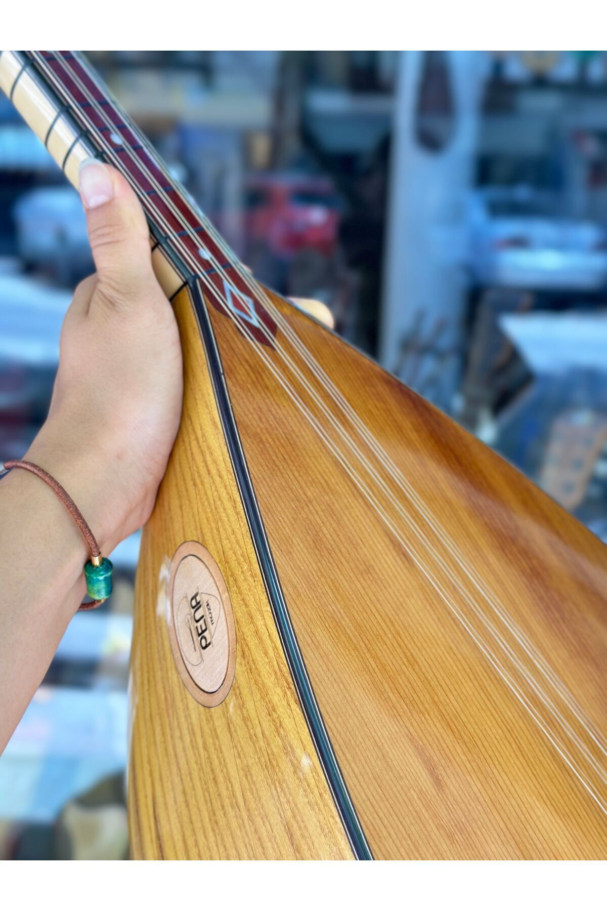 PENA MÜZİK Uzun Sap Tam Profesyonel Dut Bağlama 41.5 Tekne Jak Girişli ...