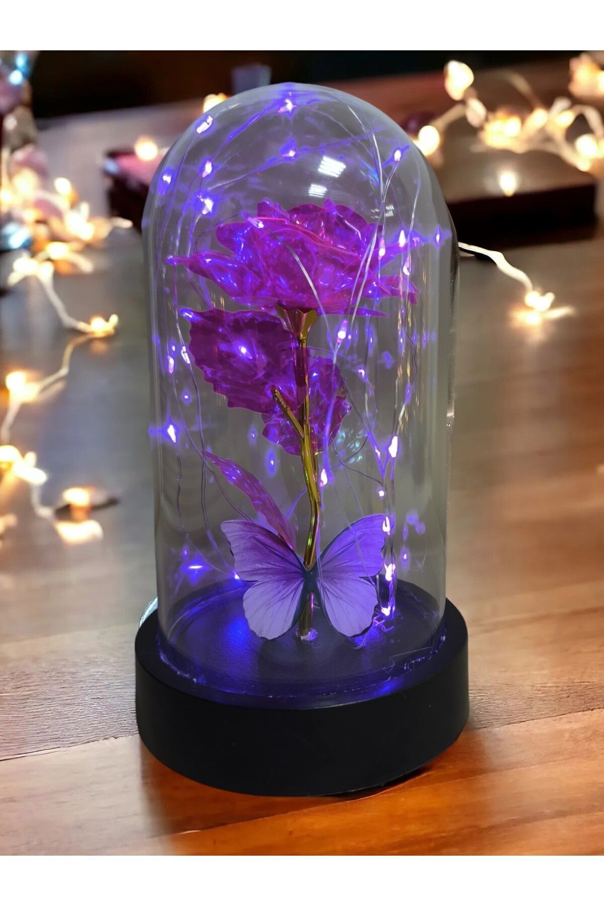 Pink Sky Kelebek Buketi Sonsuzluk Gülü Fanus Sevgiliye Anneye Hediye ...