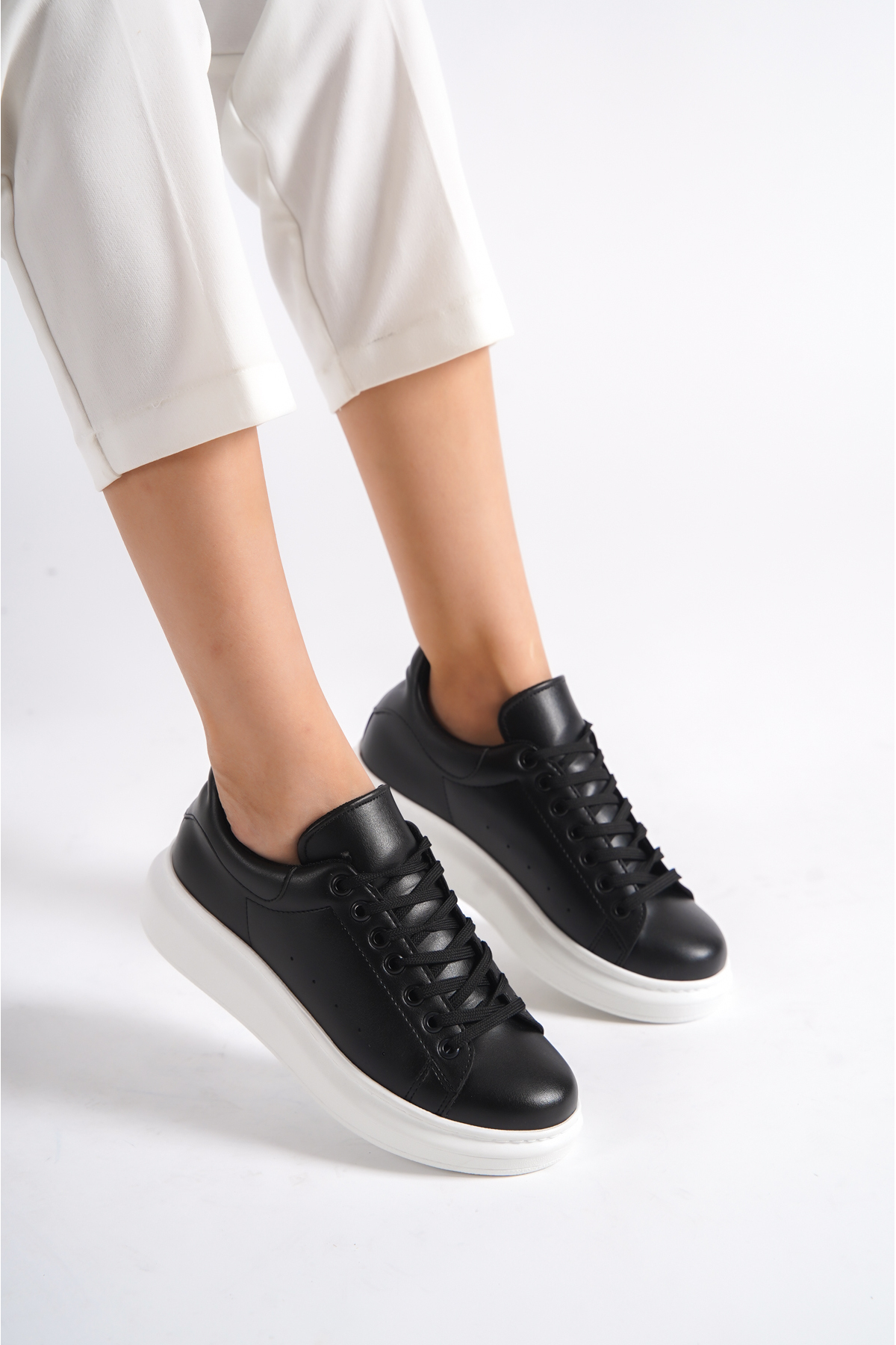 Mubiano Mbmkq200-ss Kadın Kalın Taban Siyah/siyah Sneaker & Spor ...