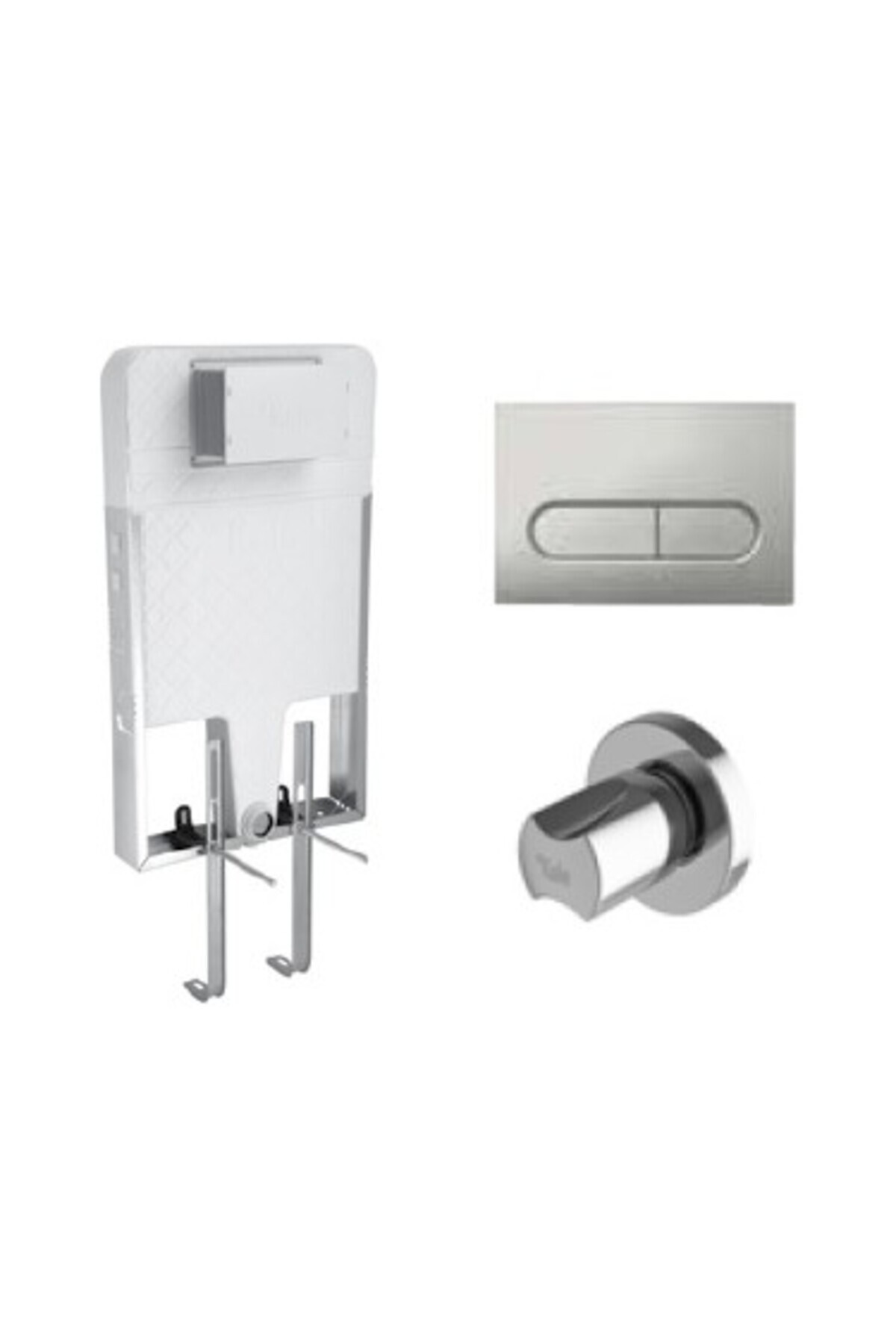 KALE Versus Gömme Rezervuar Takımı Mat Krom Capsule Panel V200 Stop ...