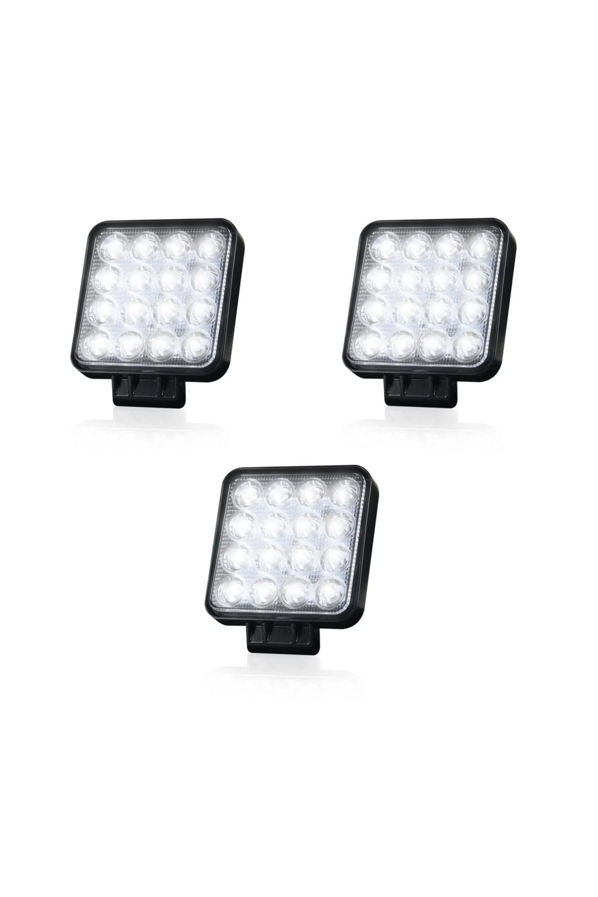 ALFALED Yerli Üretim 3 Adet 16 Ledli Kare Iş Makinesi Off Road Forklift Traktör Kamp Karavan ...