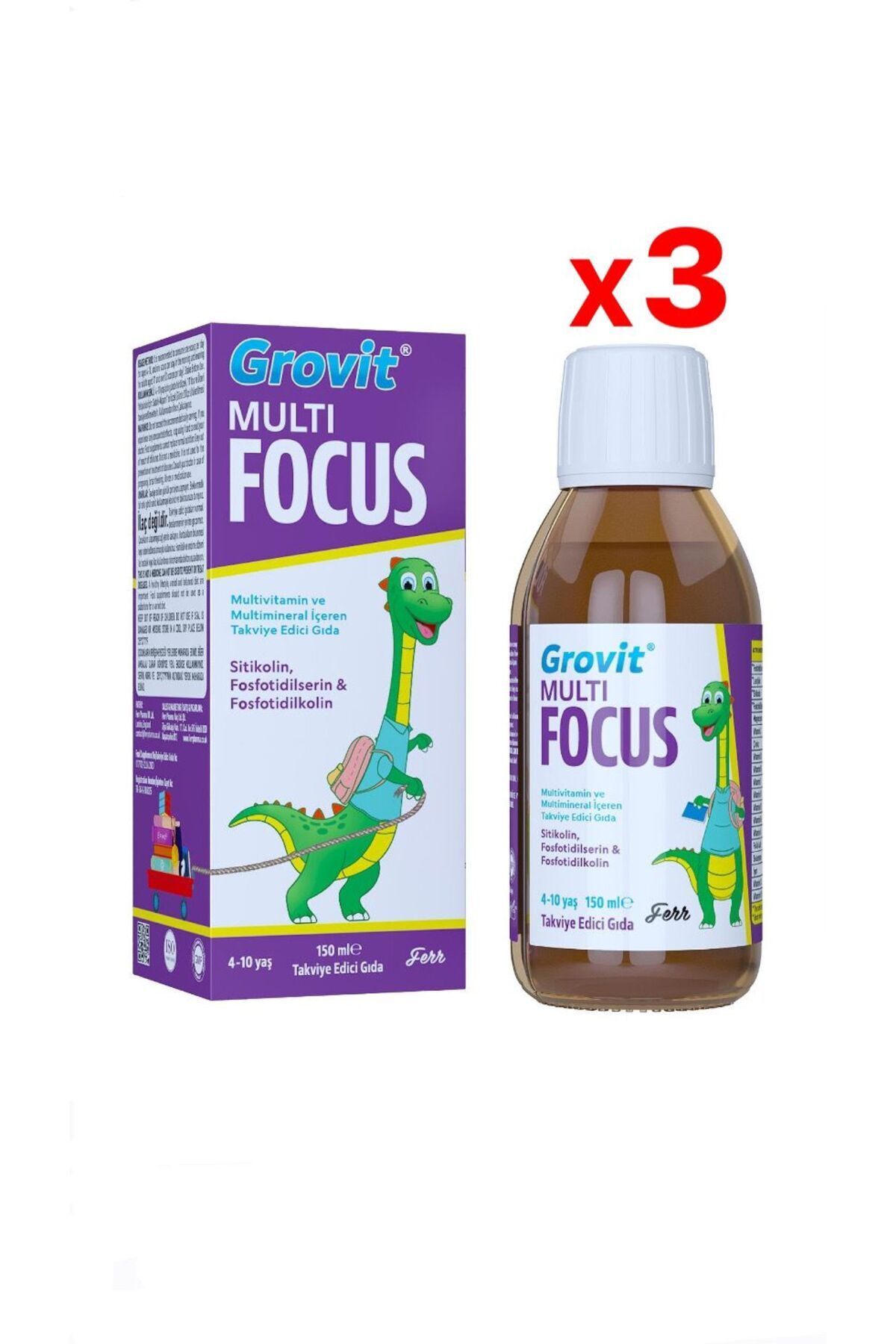 Grovit Multi Focus Konsatrasyona Yardımcı Şurup - 3 Adet - Fiyatı ...