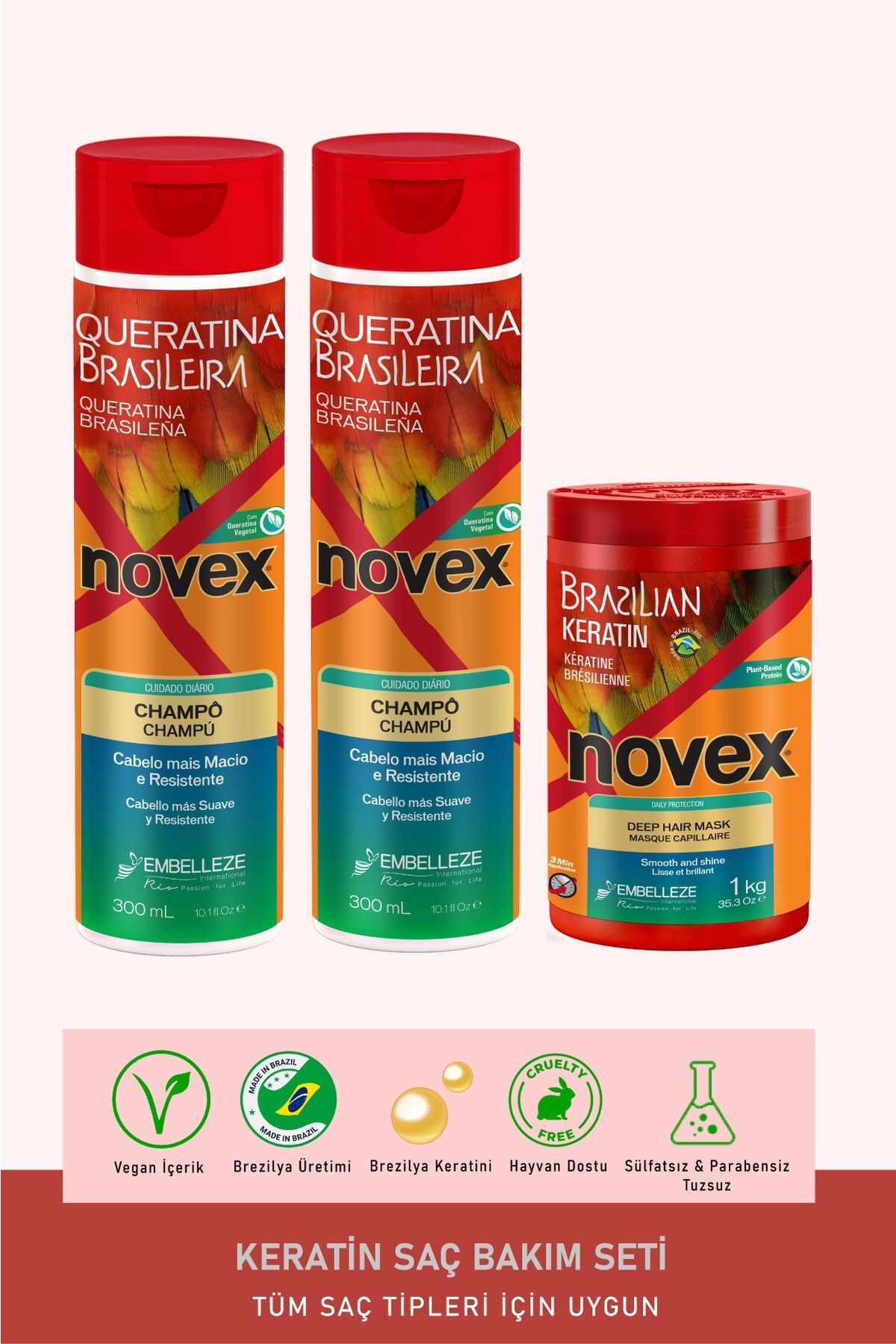 NOVEX Brezilya Keratin - Kurumuş Ve Zarar Görmüş Saçlar Için Şampuan ...