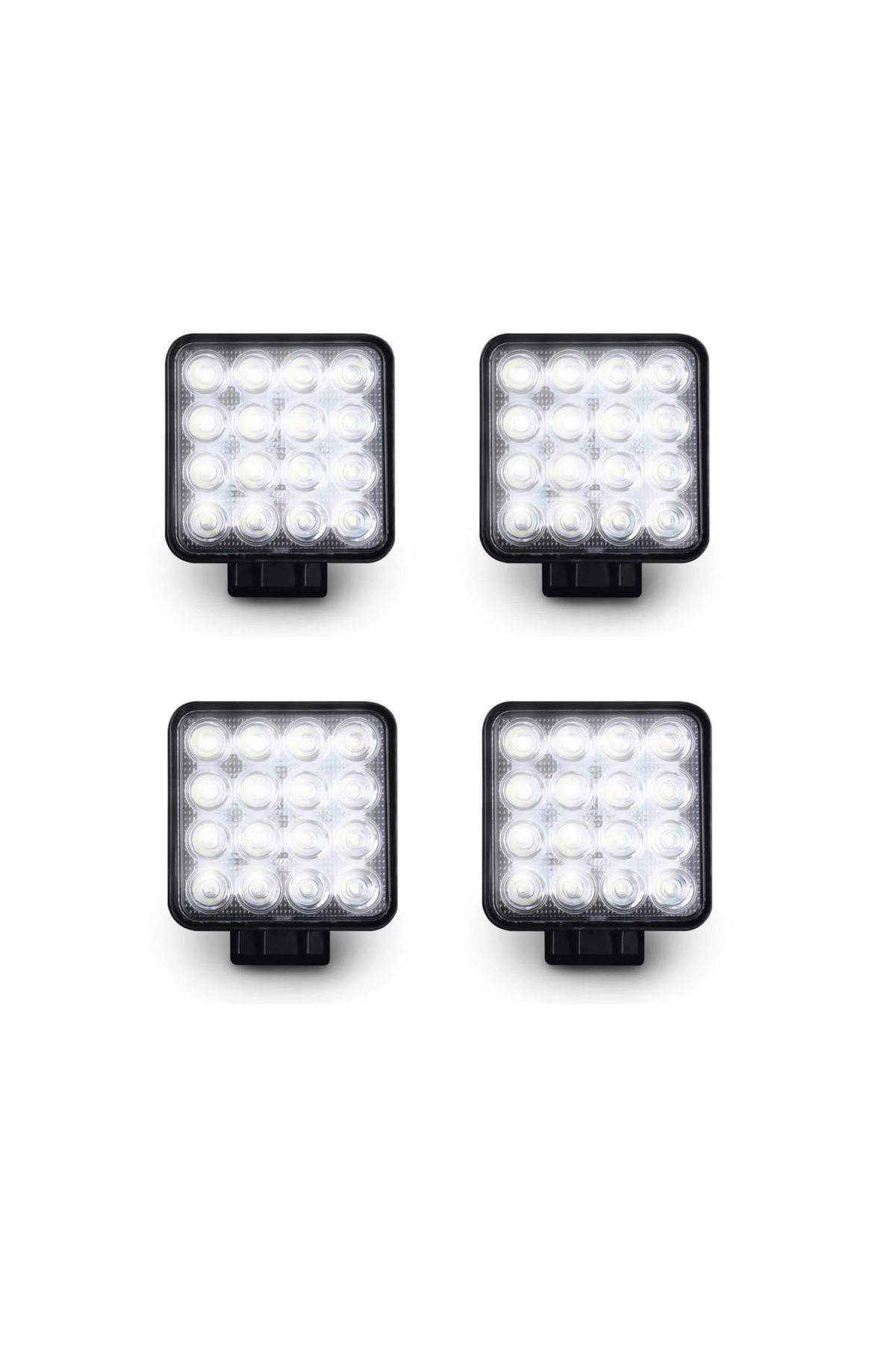 ALFALED Yerli Üretim 4 Adet 16 Ledli Kare Iş Makinesi Off Road Forklift Traktör Kamp Karavan ...