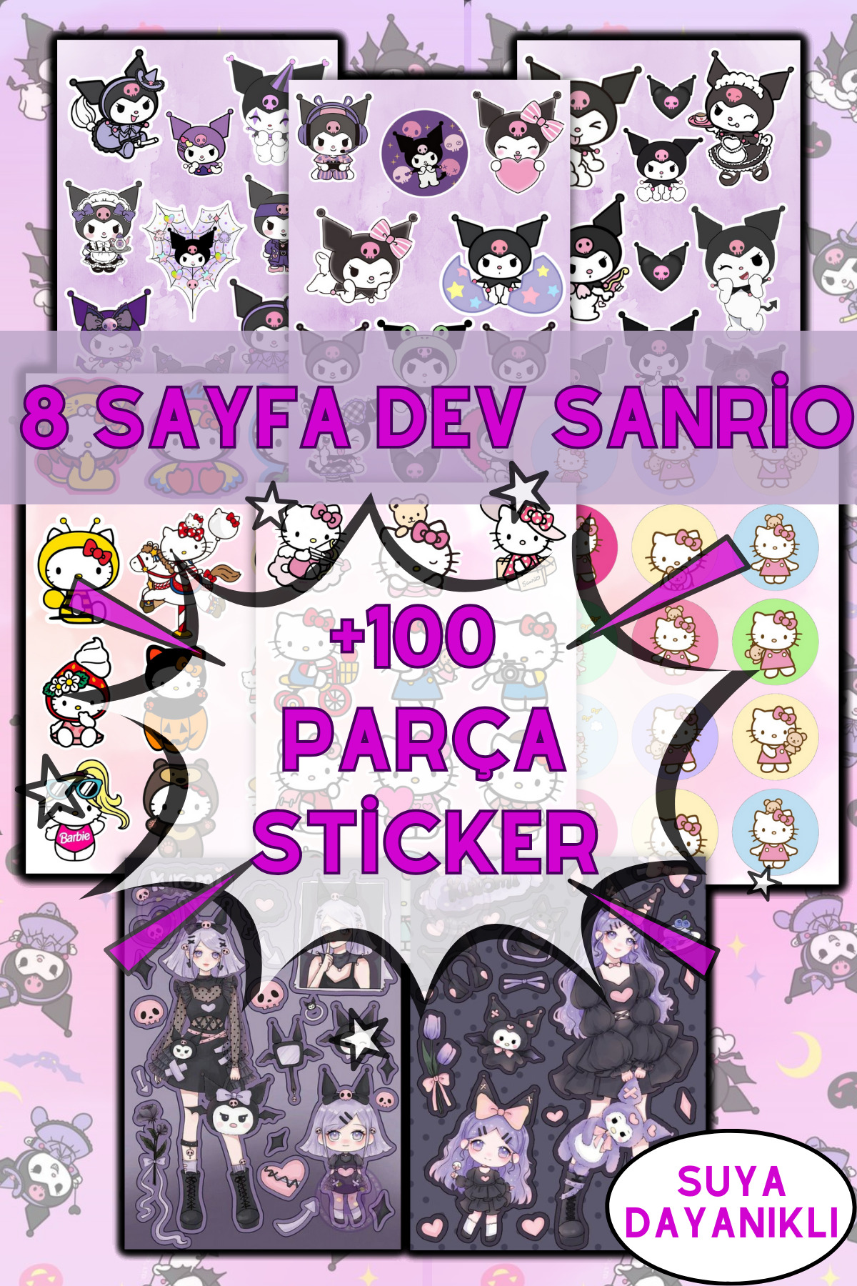 sanatıbedi 8 Sayfa Dev Sticker Seti - Laptop Telefon Tablet Defter ...