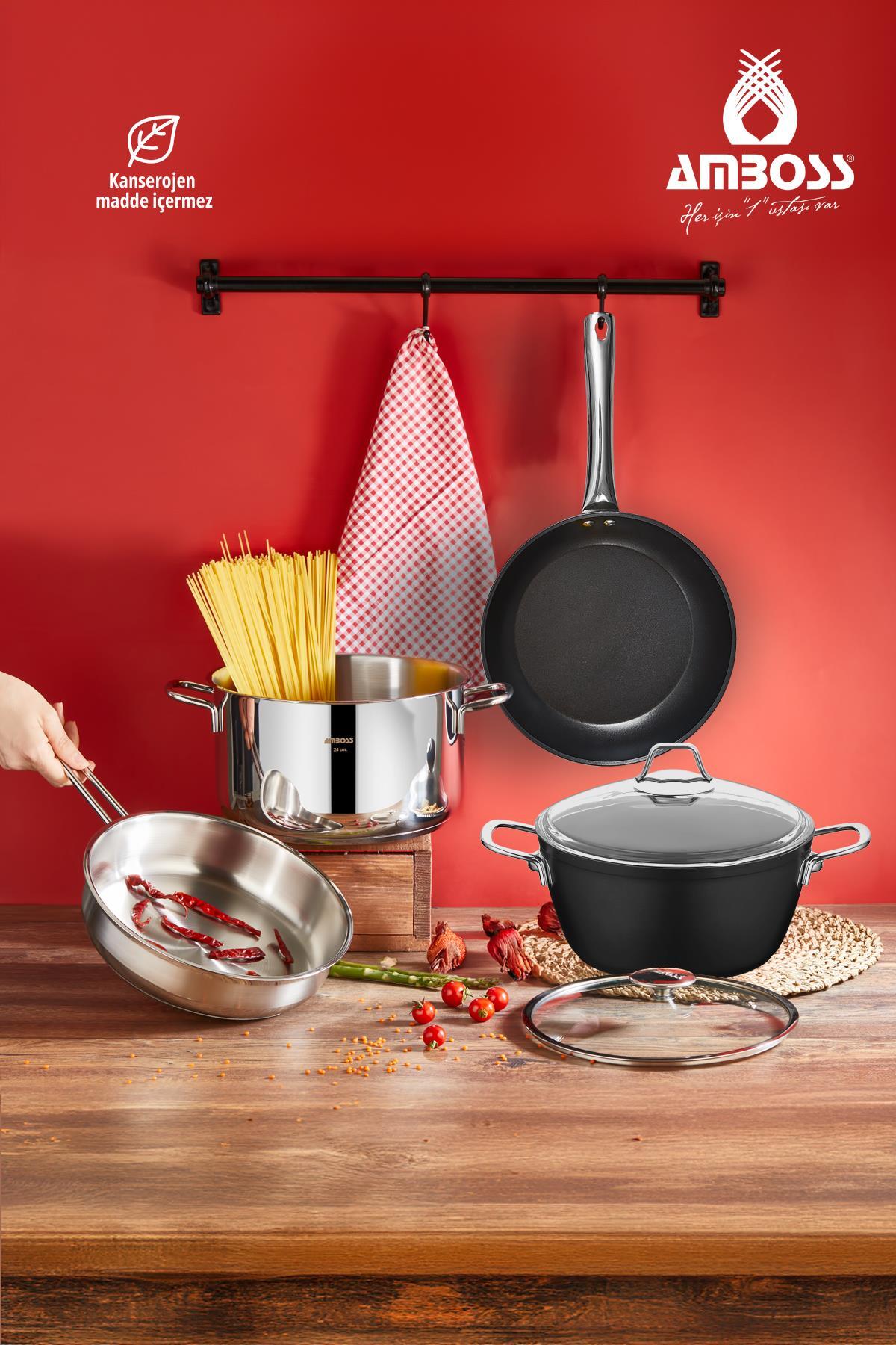 Amboss Power 6 Parça Paslanmaz Çelik, Indüksiyon Tabanlı Ve Yanmaz ...