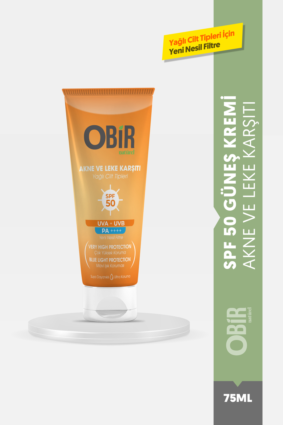 OBİR NATÜREL YAĞLI CİLT TİPLERİ İÇİN MAT BİTİŞLİ UVA+UVB AKNE VE LEKE ...