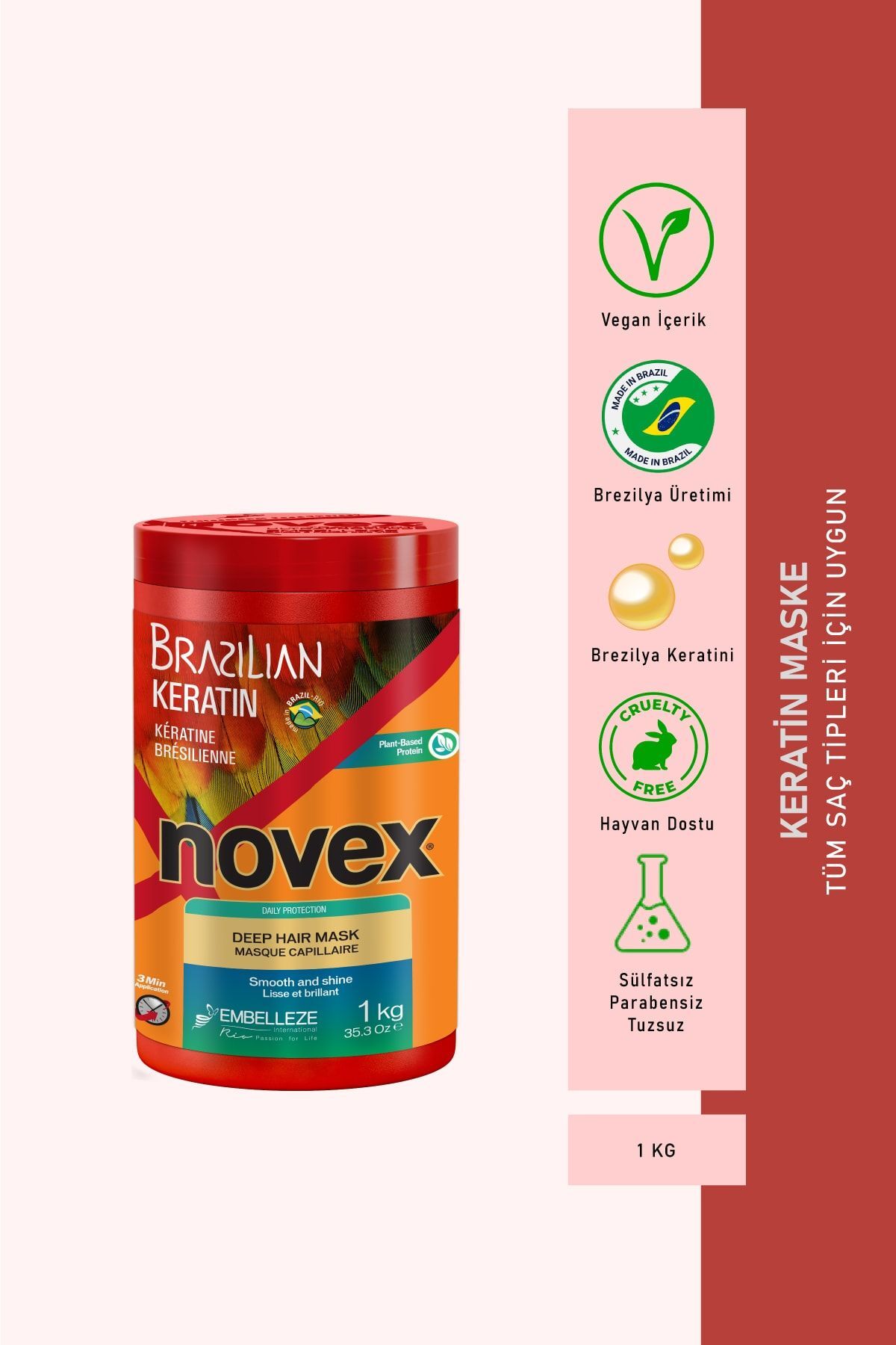 NOVEX Brezilya Keratin - Kurumuş Ve Zarar Görmüş Saçlar Için Saç ...