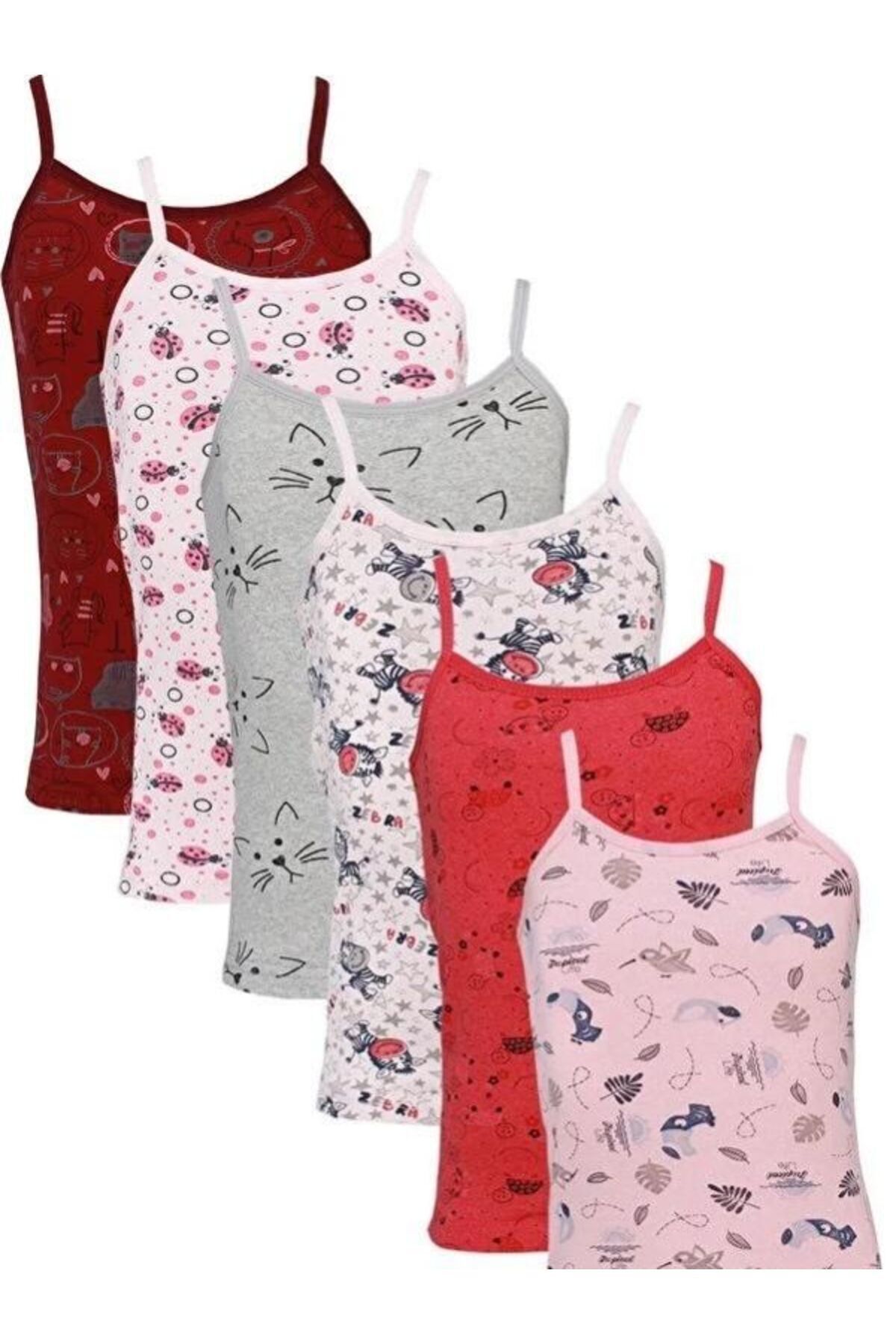 EXMOOR 6'lı Desenli Ekonomik Kız Çocuk Atlet - Fiyatı, Yorumları