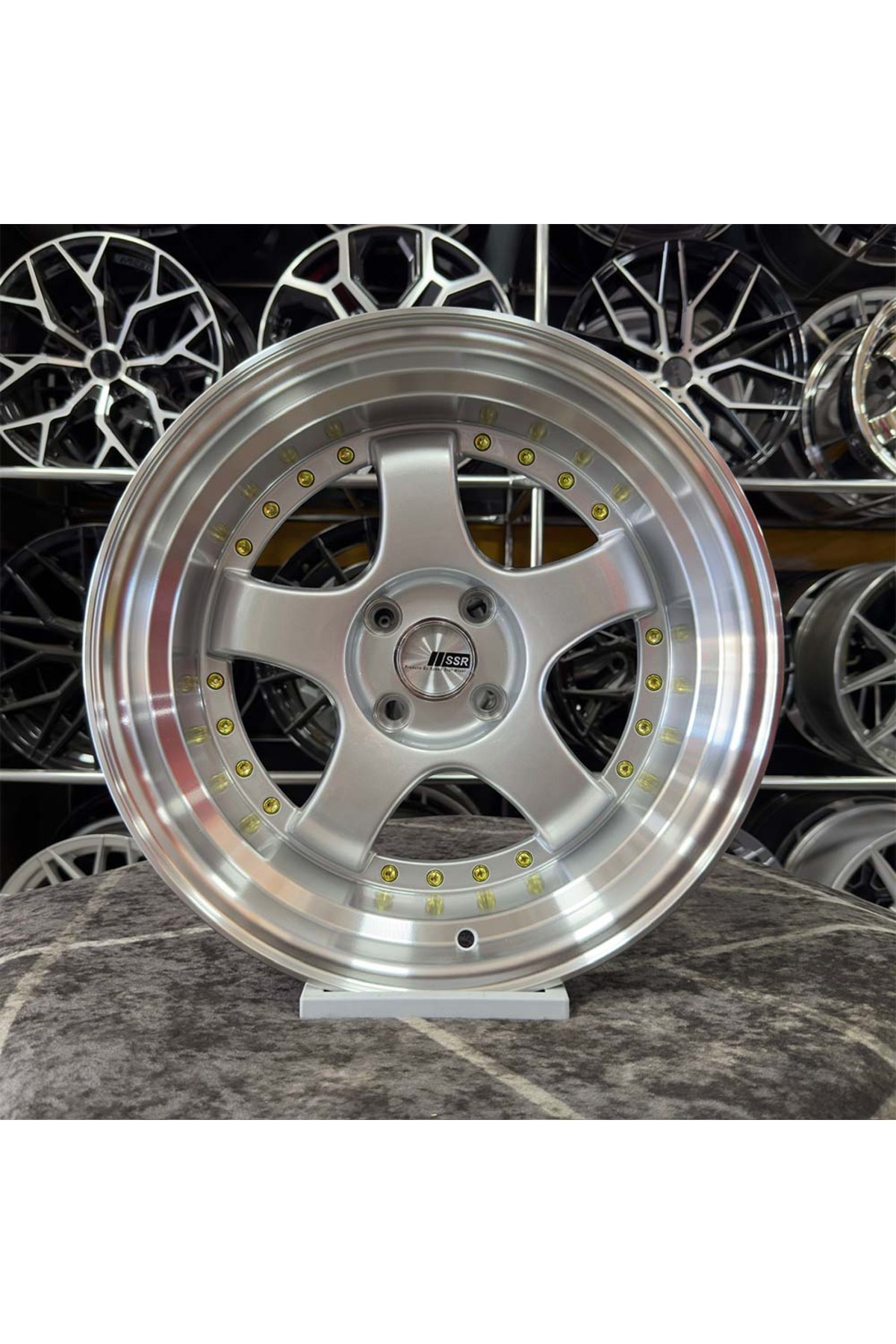 Arceo 16" inç 4x100 SSR 9-10 OFSET UYUMLU GOLD BONCUK Gümüş Jant Modeli ...