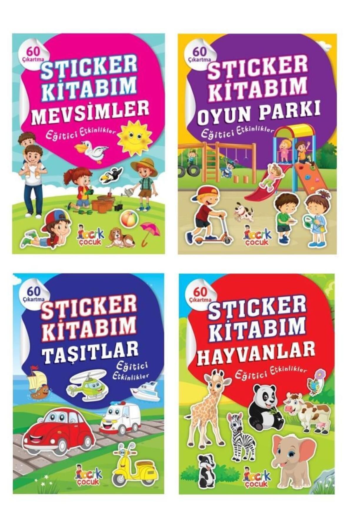 Bıcırık Yayınları Sticker Kitabım Seti 4 Kitap (Oyun Parkı - Hayvanlar ...