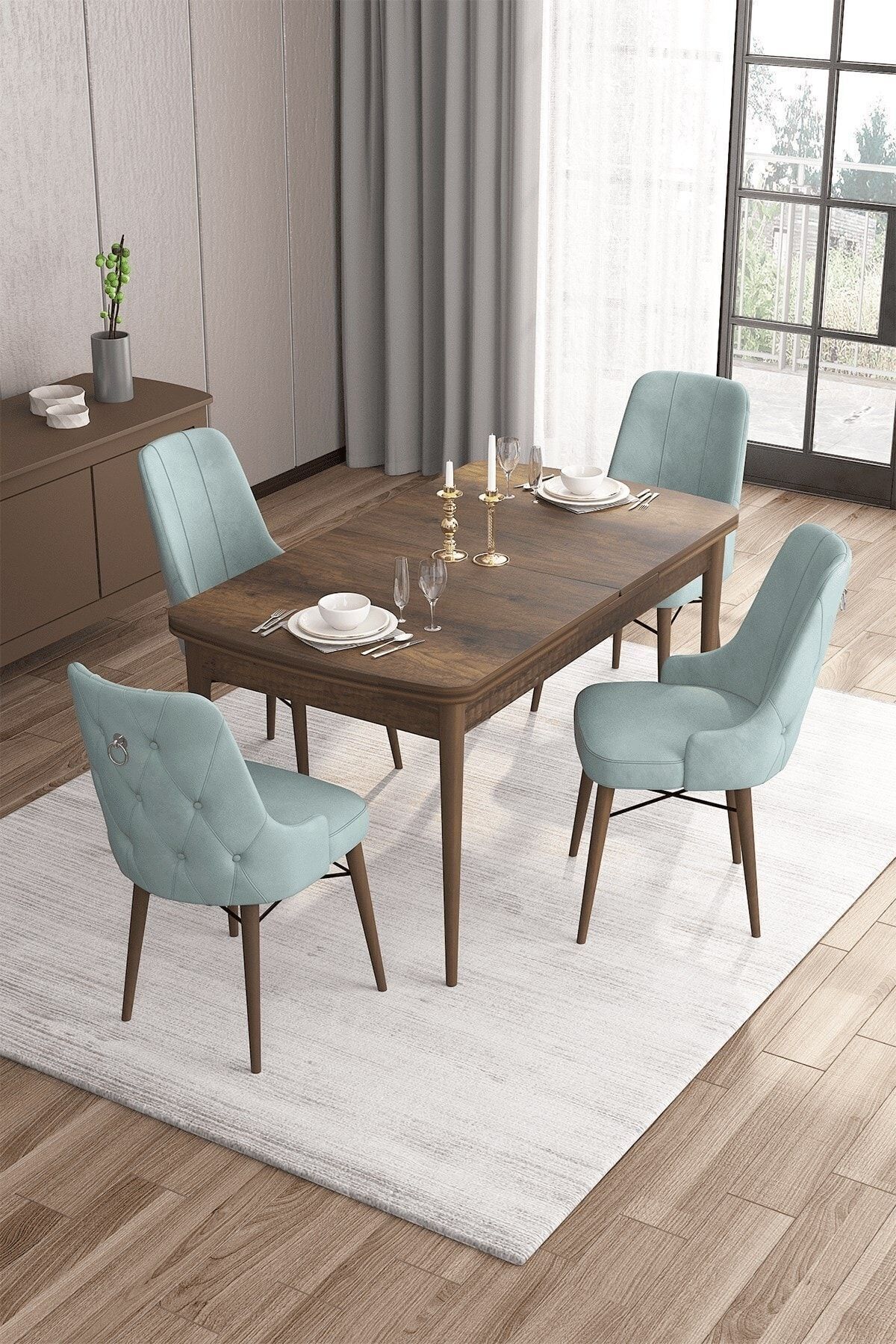 Canisa Concept Are Serisi 80x132 Mdf Masa Barok Ahşap Desen Masa Takımı ...
