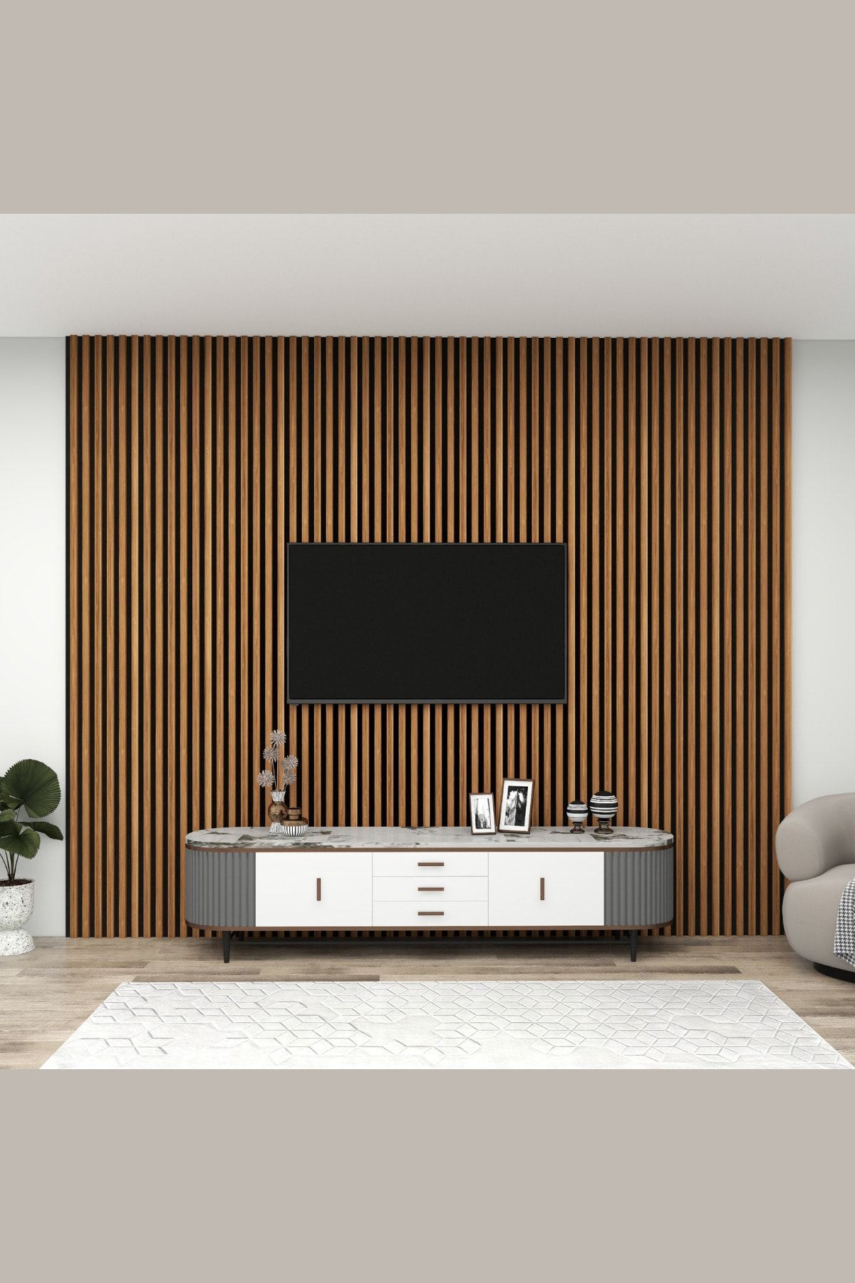 Enda Home Akustik Duvar Paneli MDF Duvar Paneli 61x278 cm Akupanel ...