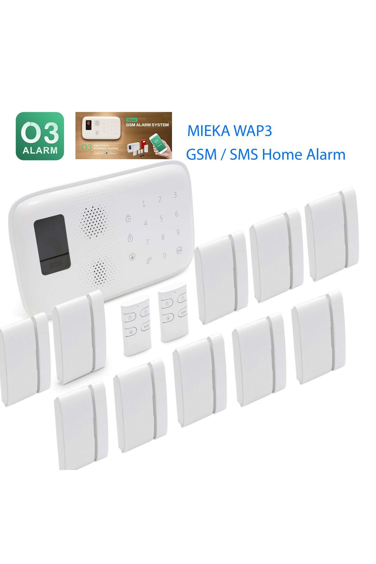 LOREX MIEKA MIE-WAP3 GSM / SMS Hırsız Alarm Sistemi Seti , 10 Manyetik ...