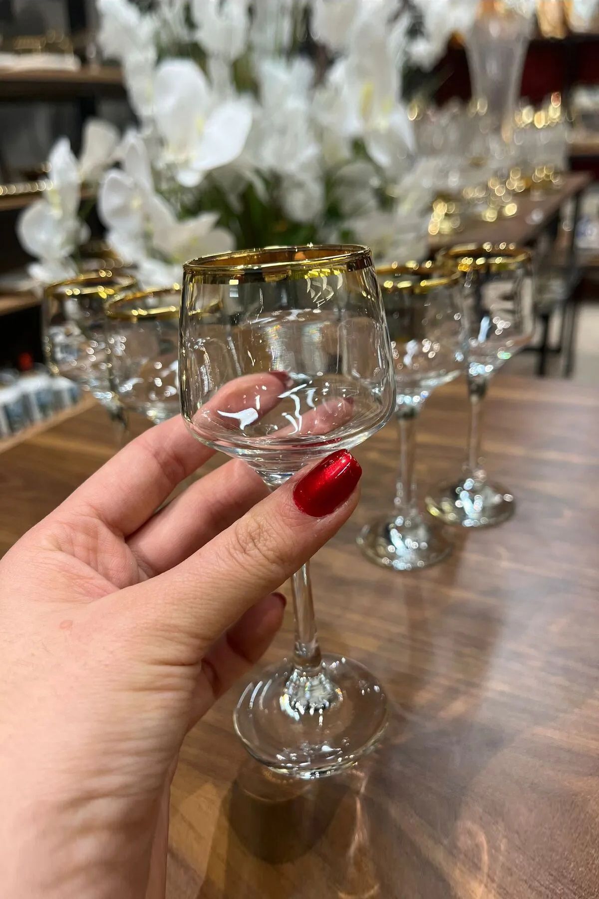 ASYA BAZAAR Lav Lal- 506 6'lı Gerçek Yaldızlı Kahve Yanı Su Bardağı ...