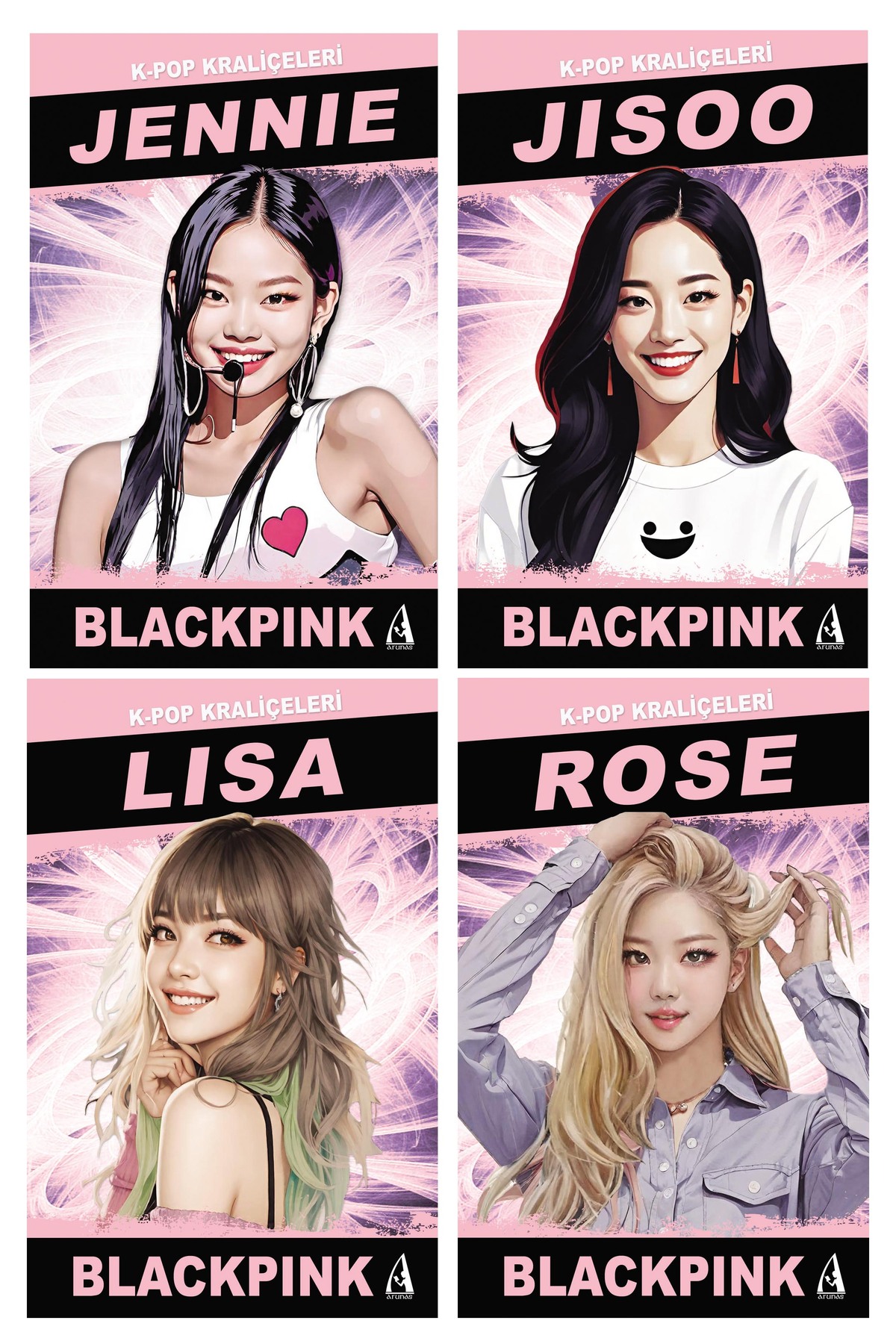 Arunas Yayıncılık Blackpink 4 Kitap Set (Jennie - Jisoo - Lisa - Rose) 7-12 Yaş - Fiyatı, Yorumları