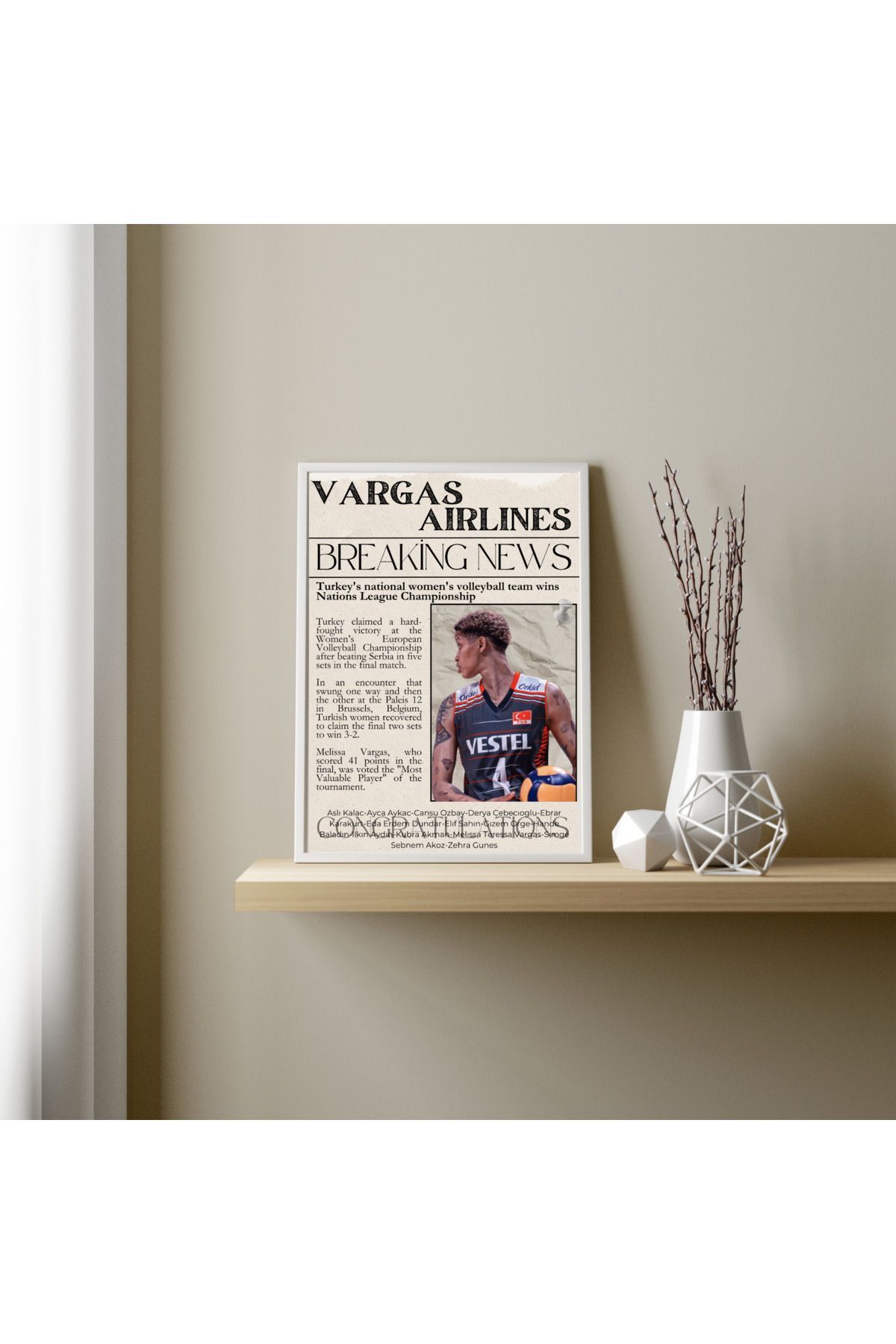 Arthopia Melissa Vargas Poster Çerçeveli Yüksek Kaliteli Tasarım Tablo ...