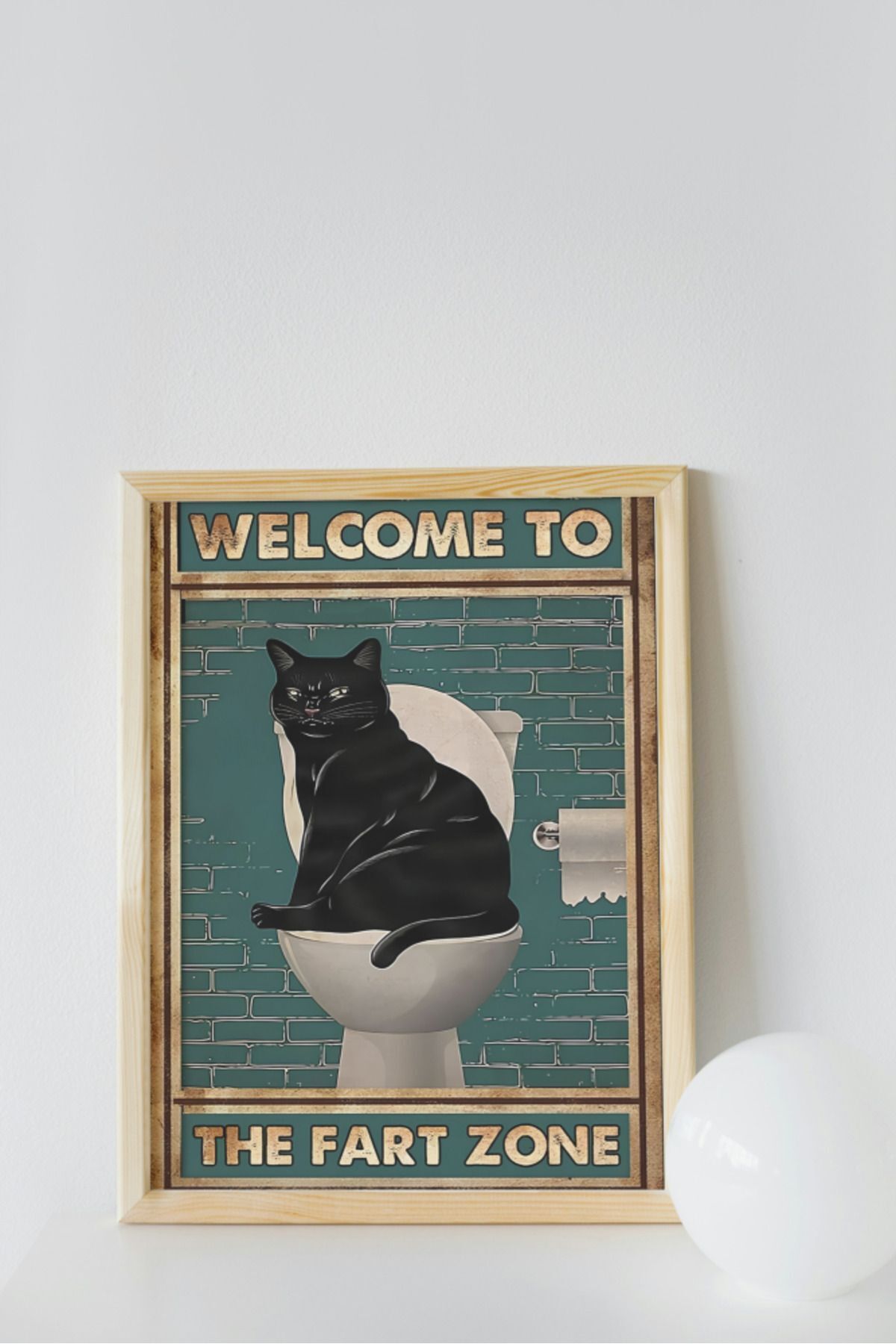 Arthopia Welcome The Fart Zone Kedi Tuvaleti Banyo Çerçevesiz Yüksek ...