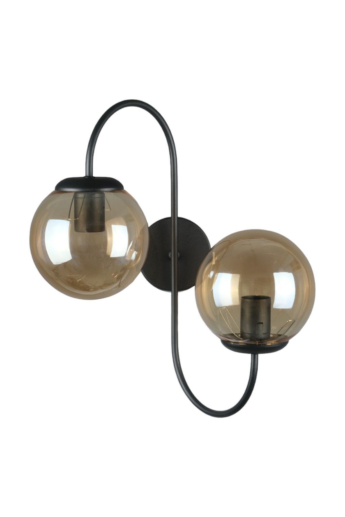 Fer Avize Jüpiter aplik Modern Tasarım Siyah Renk Bal Camlı Cafe ...