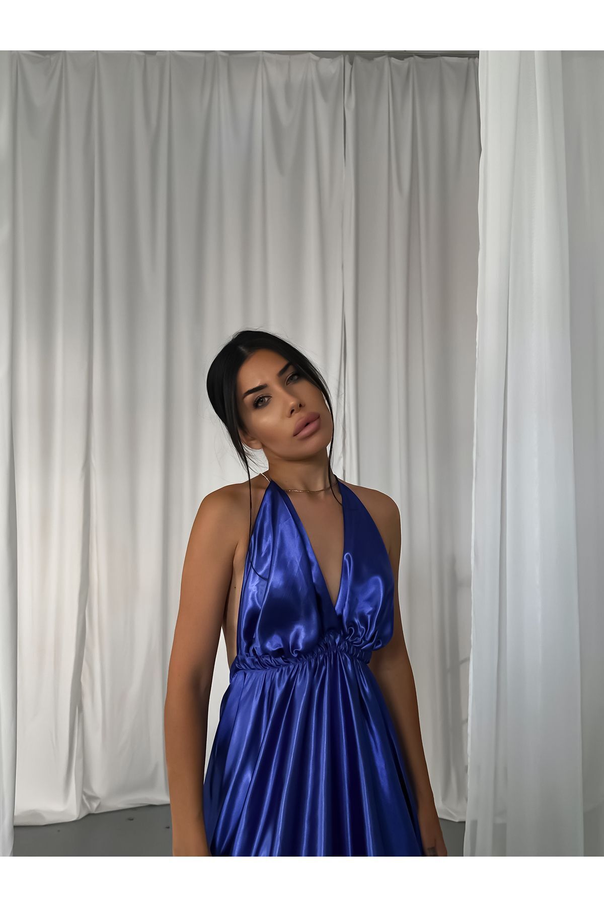 Gülşah Evecen Özel Tasarım Bluing Saten Uzun Elbise Fiyatı, Yorumları ...