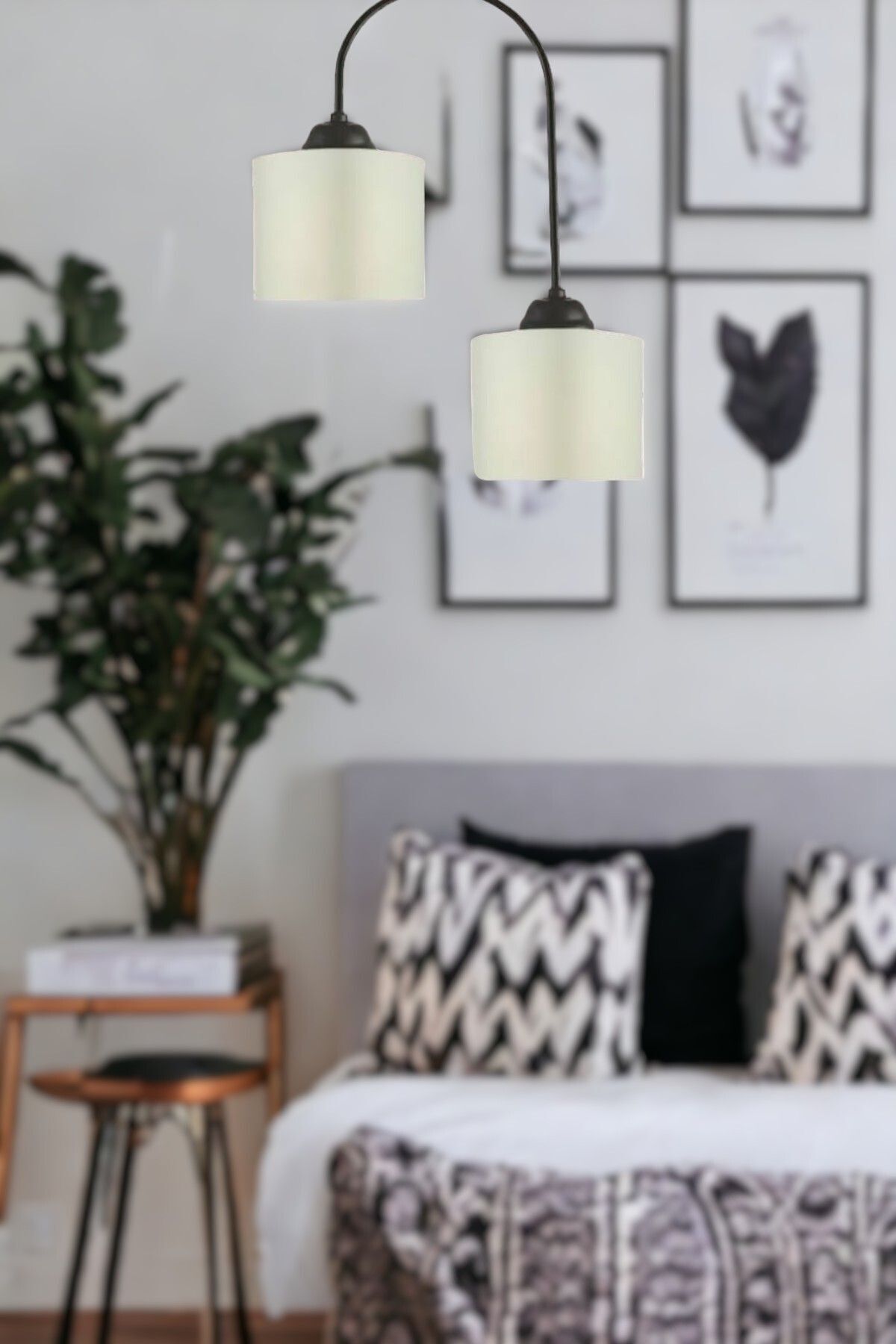 Fer Avize Janin Modern Dekoratif Siyah Renk Plof Salon - Mutfak - Yatak ...