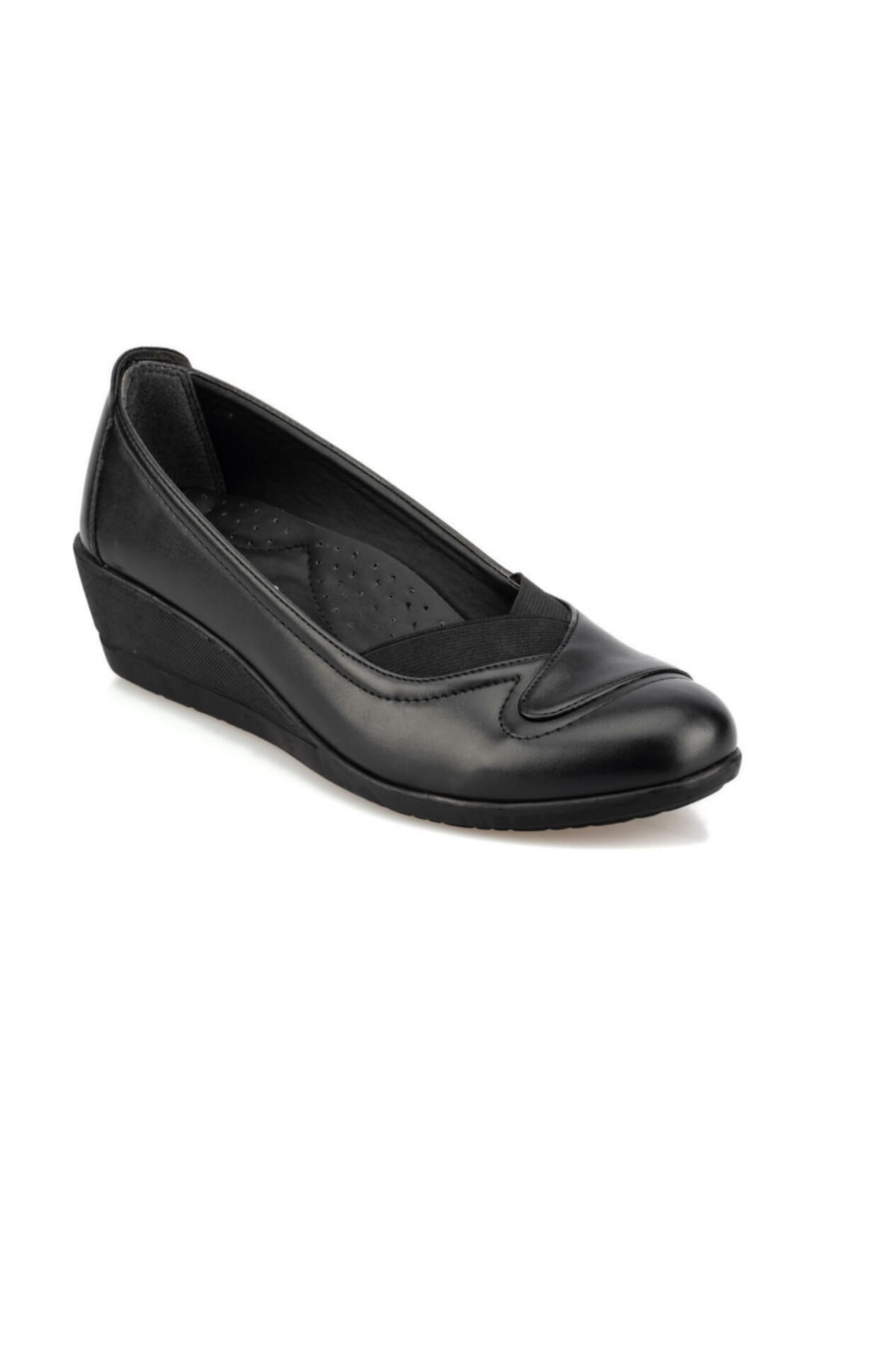 Polaris Siyah Kadın Dolgu Topuklu Ayakkabı