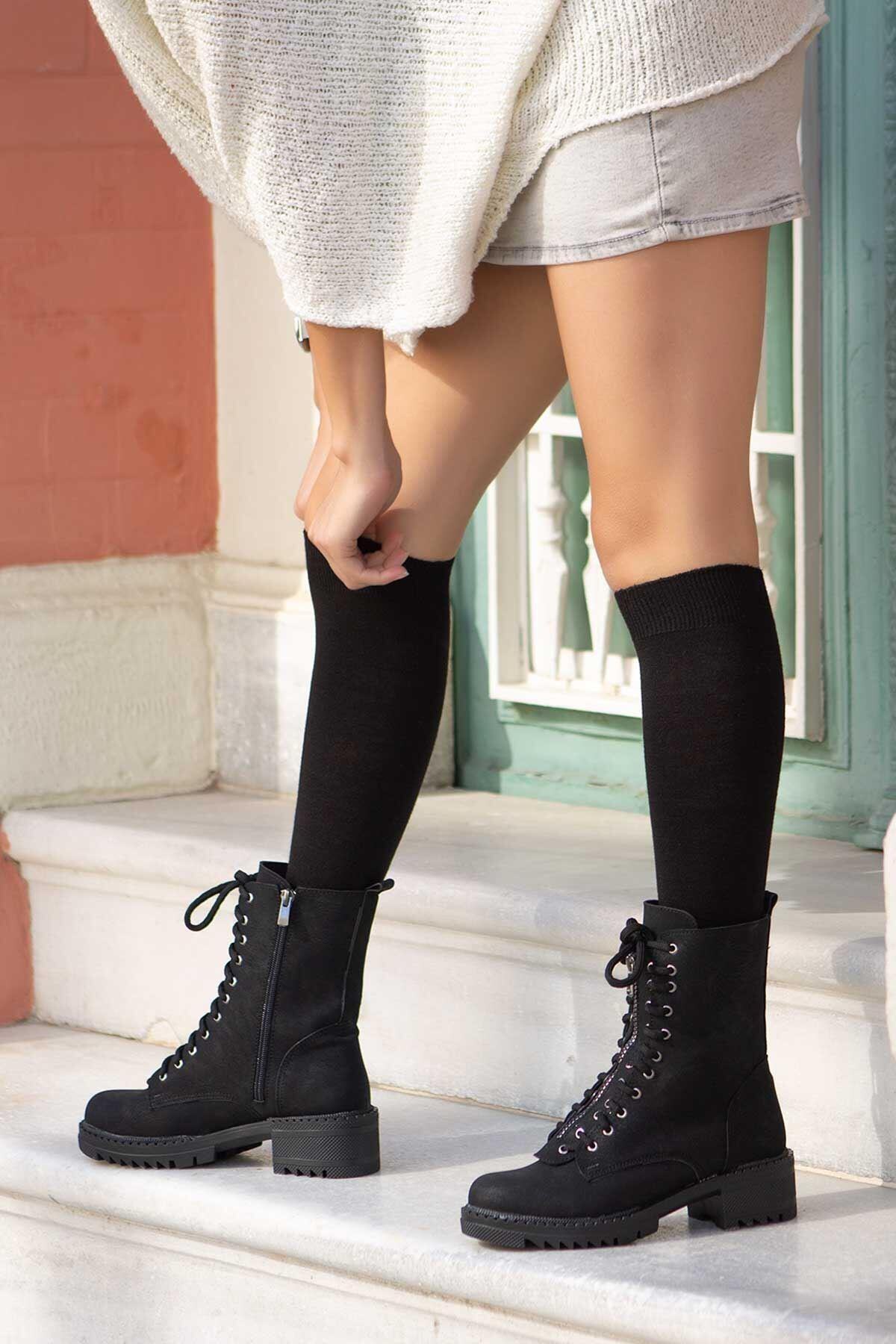 PATUMA Kadın Siyah Süet Maren Bot