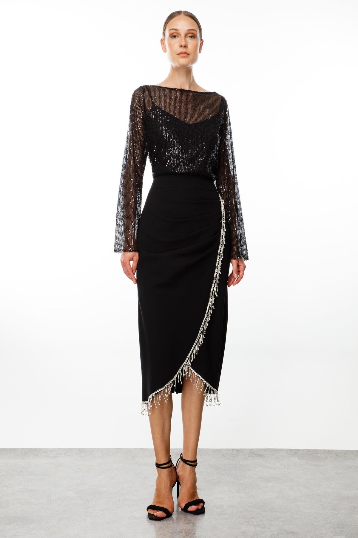 Moda İlgi Modailgi Saçak Taşlı Anvelop Etek Siyah Fiyatı, Yorumları ...