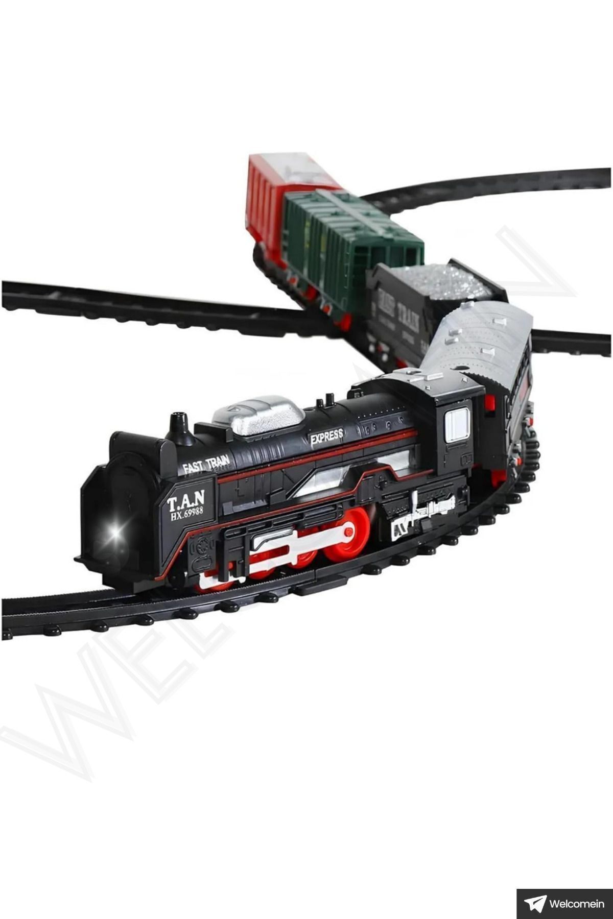 welcomein Oyuncak 19 Parça Sesli Ve Işıklı Klasik Tren Seti 91 Cm 3 ...