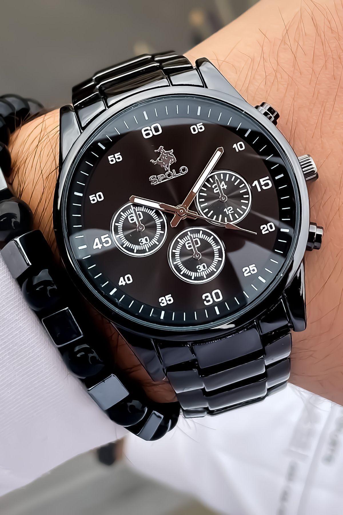 S.POLO Yeni Sezon Siyah Renk Erkek Kol Saati Bileklik Hediyeli Babalar ...