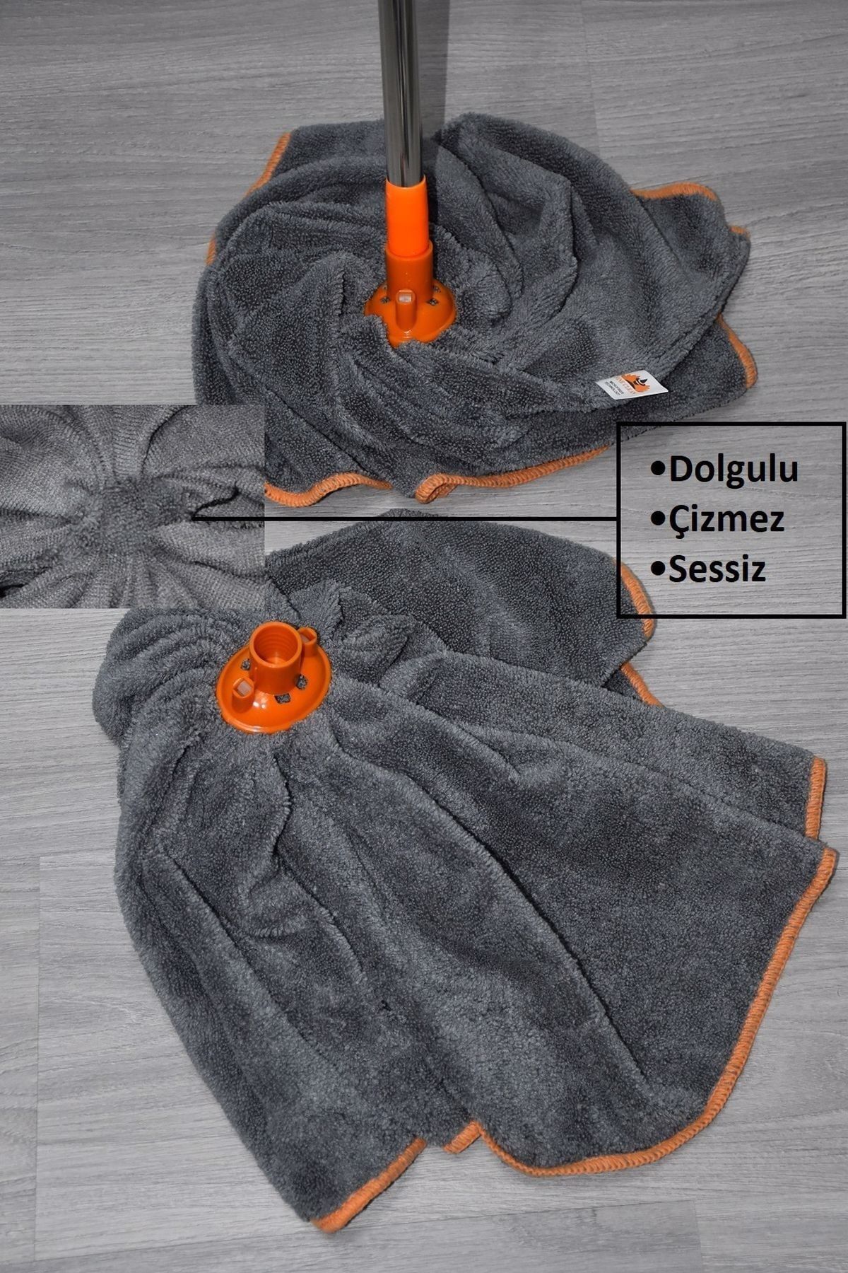 Fine Clean Gri Mega Boy Lüks Kalite Mikrofiber Paspas Mop Yedek Ucu ( 1 ...