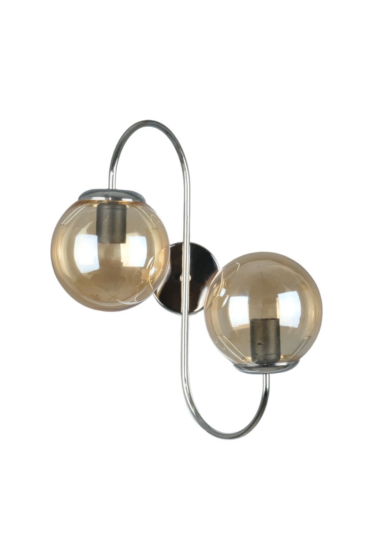 Fer Avize Jüpiter aplik Modern Tasarım Krom Renk Bal Camlı Cafe ...