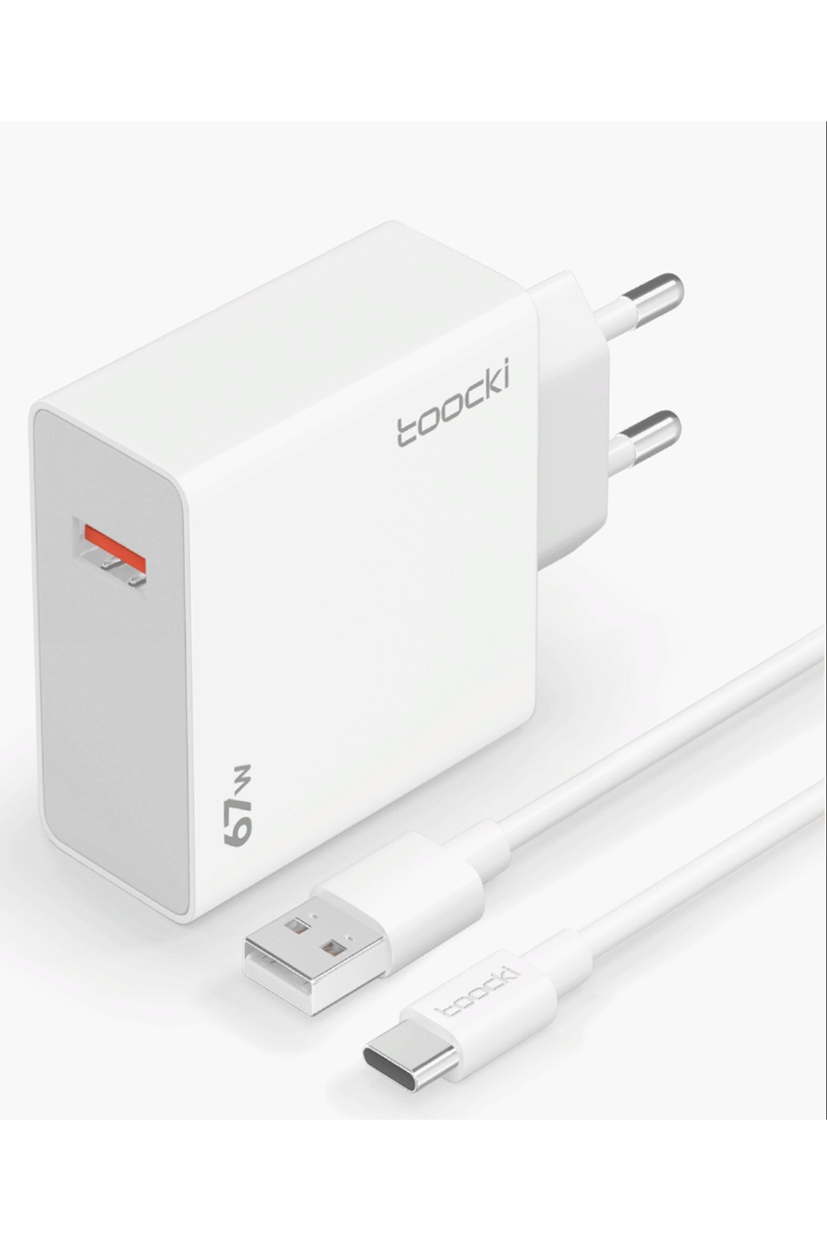 Toocki 67W USB Süper Hızlı Şarj Güç Adaptörü 6A Tip-C Kablo Hızlı Şarj ...
