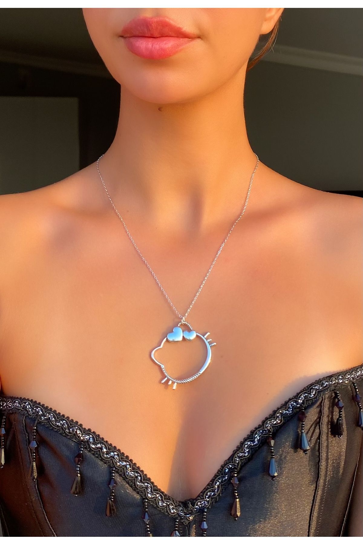 Pinky Lady Gümüş kaplama büyük hello kitty kolye Fiyatı, Yorumları - Trendyol