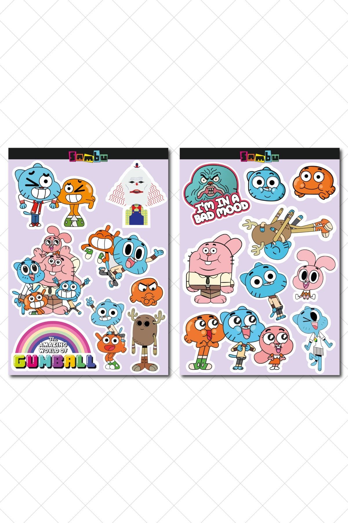 Sambu Design Gumball Temalı Sticker Etiket Seti - Laptop Notebook ...