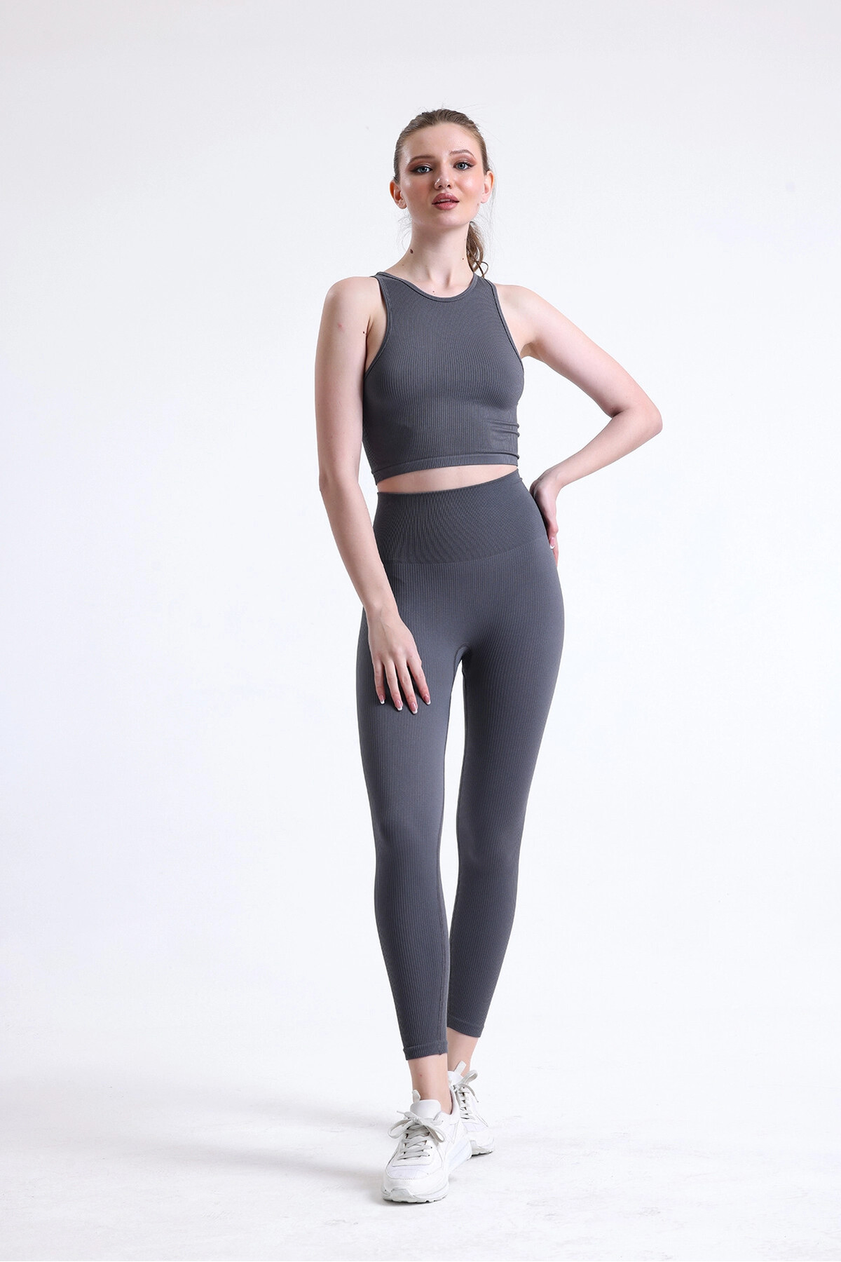 Catch Girl Seamless Dikişsiz Fitilli Vücudu Saran Toparlayıcı Spor Tayt ...