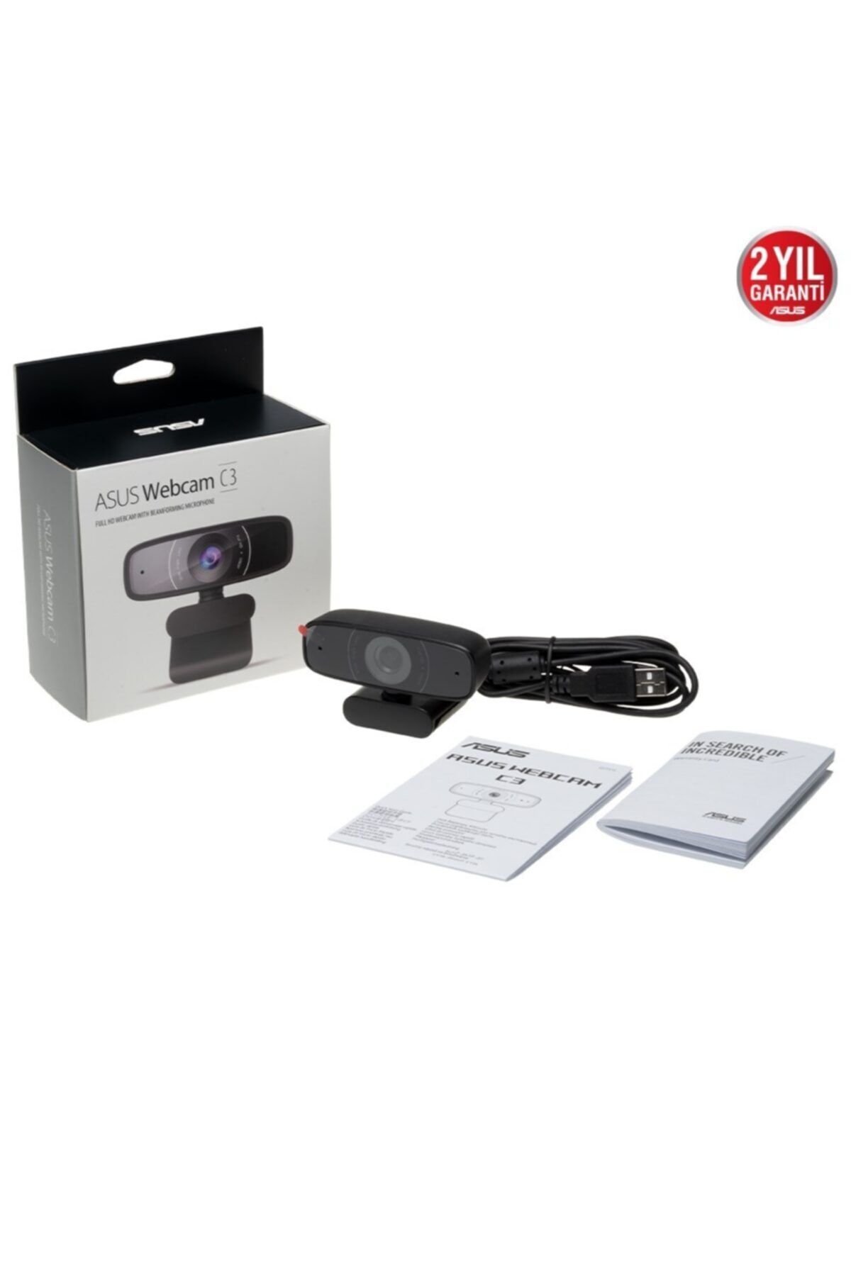 Asus C3 Webcam Full HD 1080p Siyah 30 Fps USB Kamera (90YH0340-B2UA00 ...